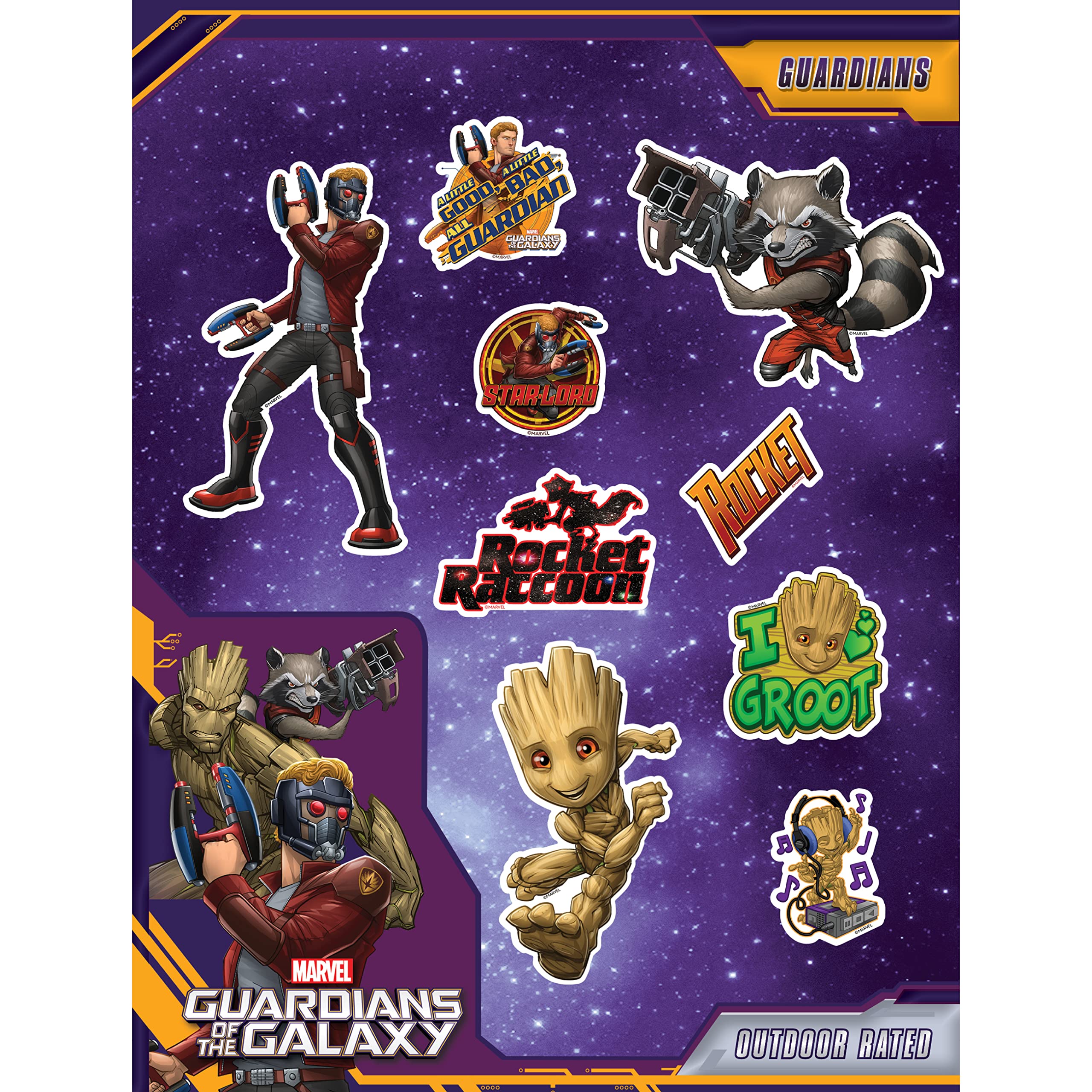 Amazon.com - Marvel Guardians of The Galaxy Decals - Set of 9 Vinyl ...