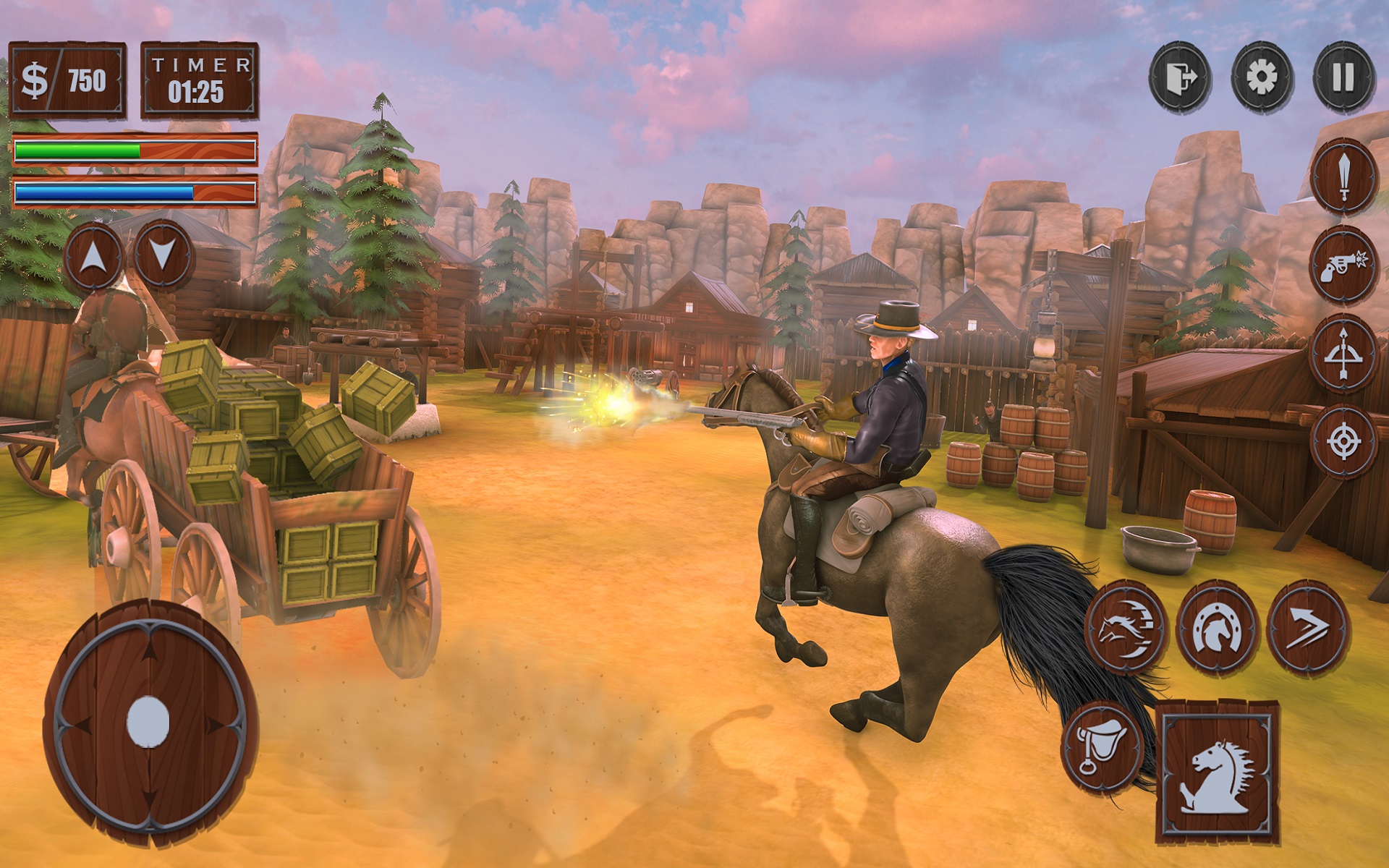 West Cowboy Outlaw Sheriff - Wild west horse riding & gunfighter games ...