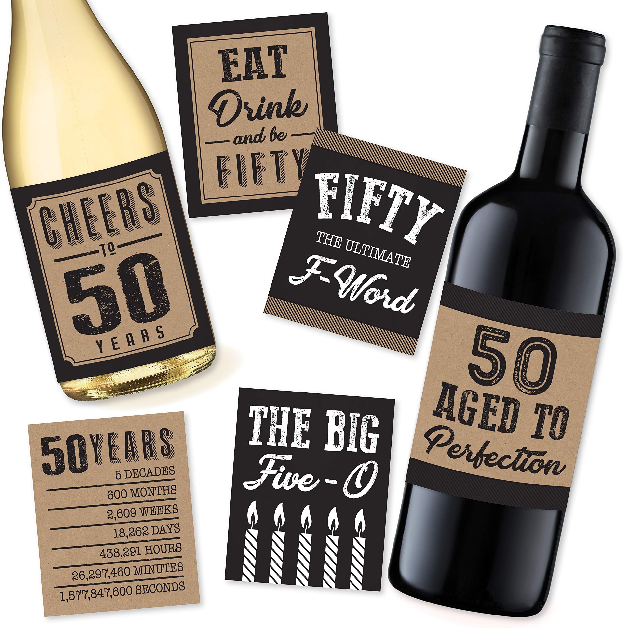 Amazon.com: Hadley Designs - 50th Birthday Wine or Beer Bottle Labels ...