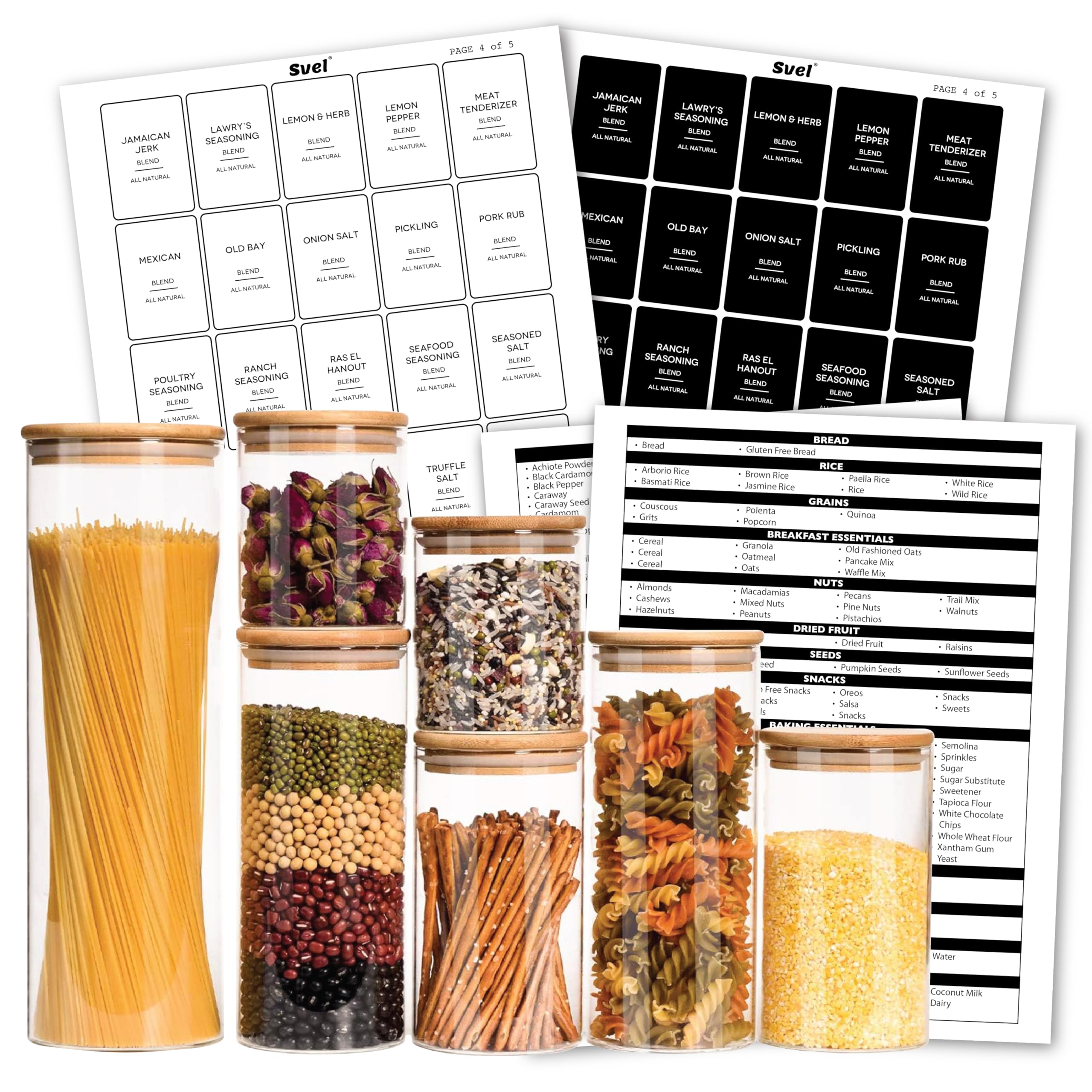 Snapklik.com : Pcs Kitchen Pantry White Waterproof Vinyl Labels For ...