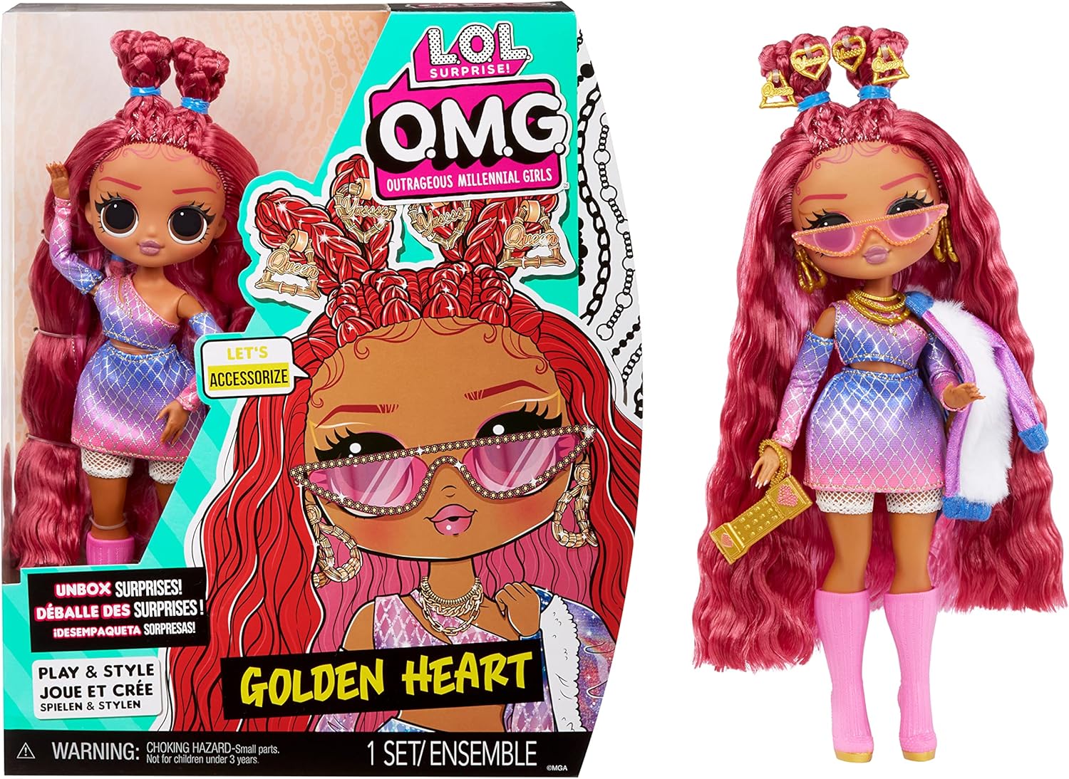 LOL Surprise O.M.G. Golden Heart Fashion Doll with Multiple Surprises ...