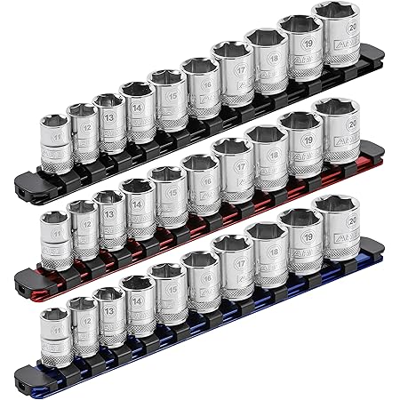 Amazon.com: STEELMAN 95679 6-Piece 3/8-Inch Drive Steel Socket Rail ...
