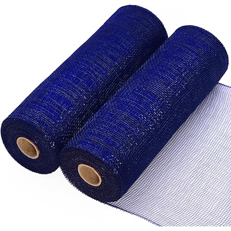 Amazon.com: 10 inch x 30 feet Deco Poly Mesh Ribbon - Metallic Foil Red ...