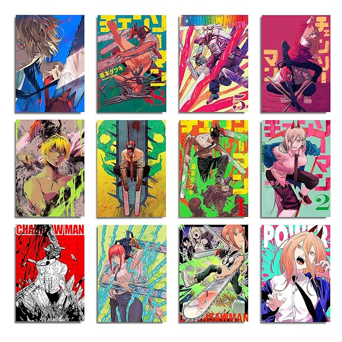 Buy Chainsaw Man Poster 12 PCS 10x14Inch HD Photo Chainsaw Man Merch ...