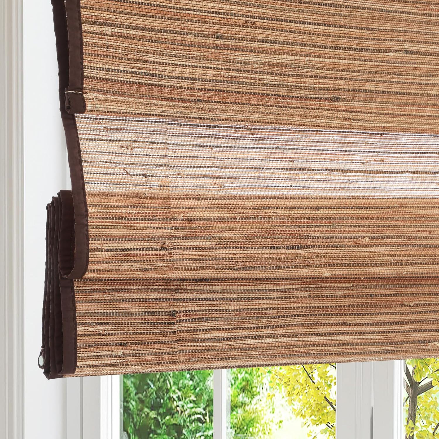 Amazon.com: Artdix Bamboo Roman Shades, Jute Kenaf Cordless Custom ...