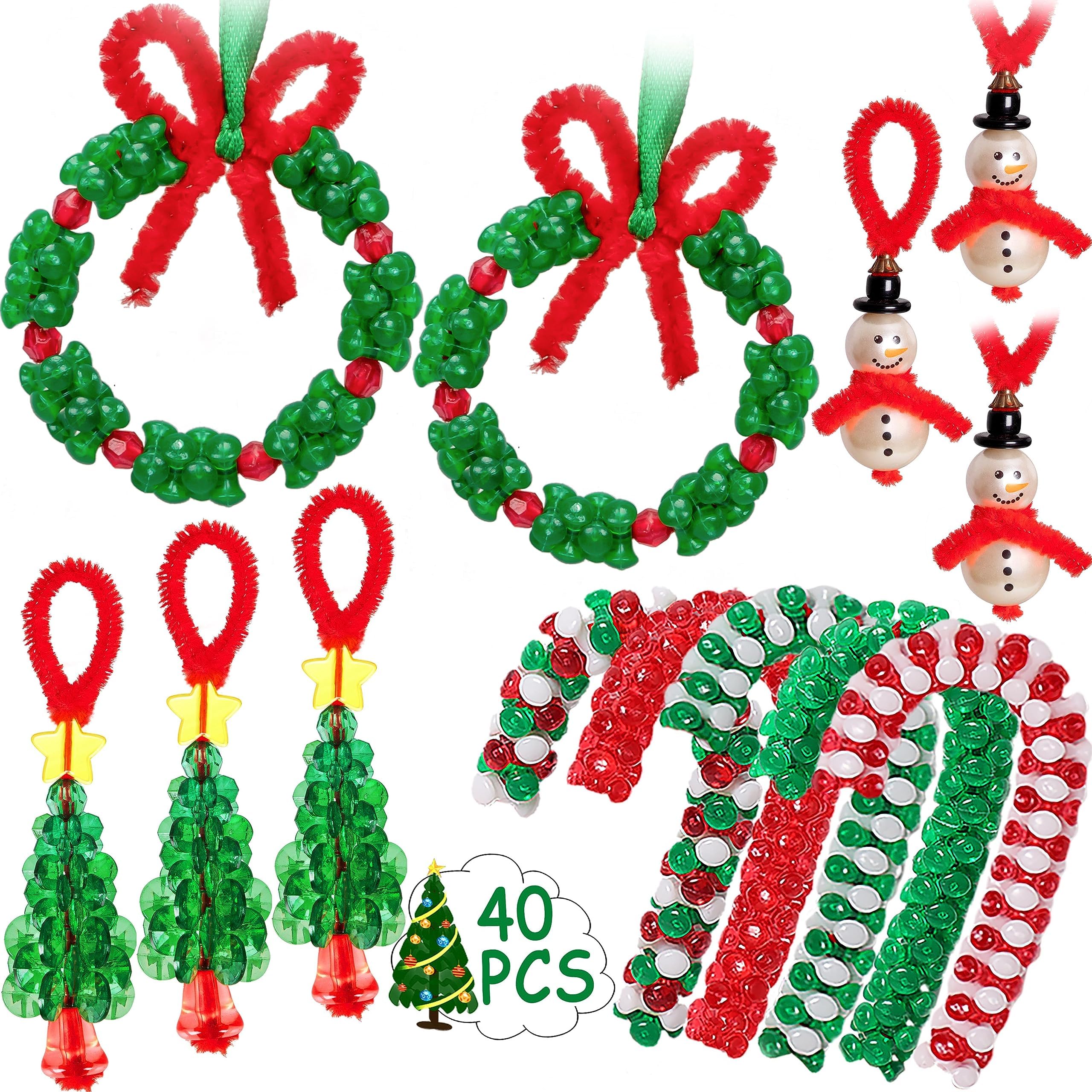 Amazon.com: Christmas Crafts for Kids Adults, Beaded Ornament Kit to ...