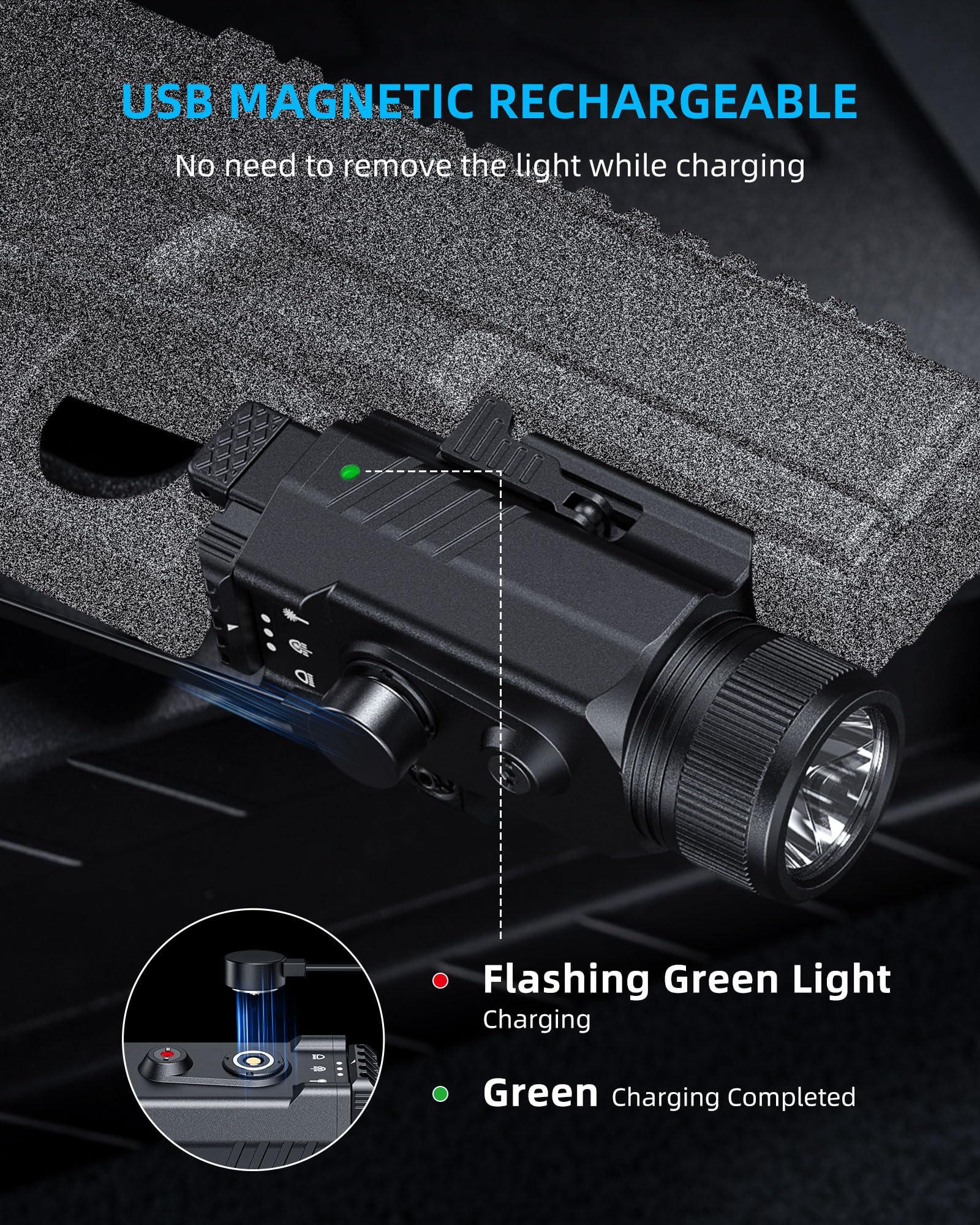 Snapklik.com : EZshoot 2000 Lumen Pistol Light Laser Combo, Magnetic ...
