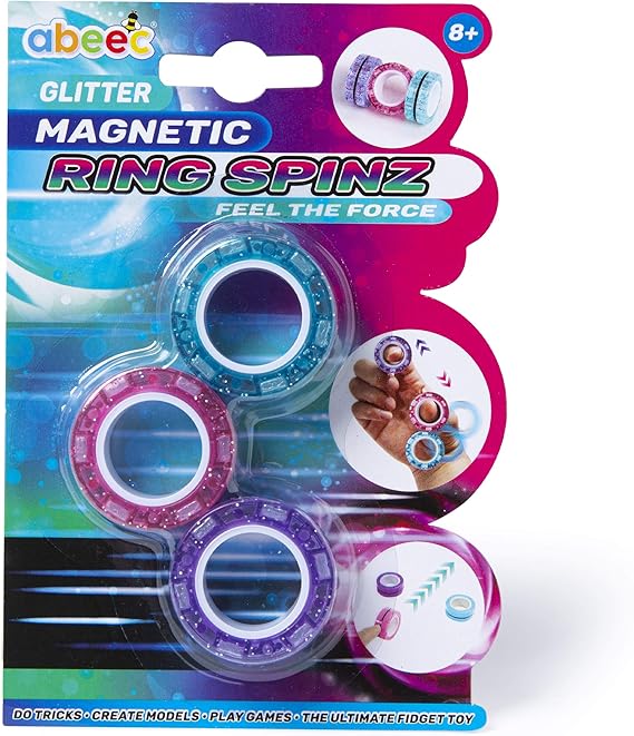 abeec Magnetic Rings Spinz (Glitter) : Amazon.co.uk: Toys & Games