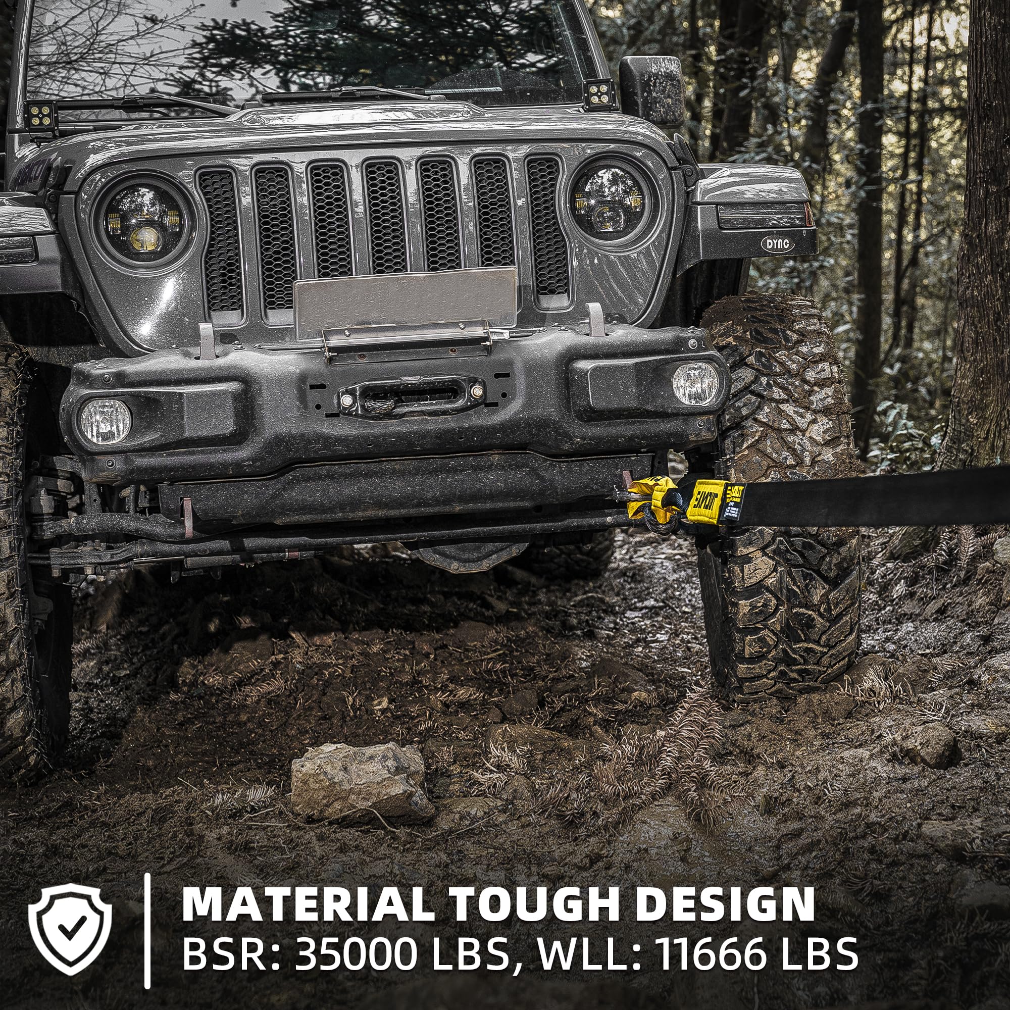 Snapklik.com : SAMOUT Recovery Tow Strap, 3in X 20ft - 35000Lbs, Heavy ...
