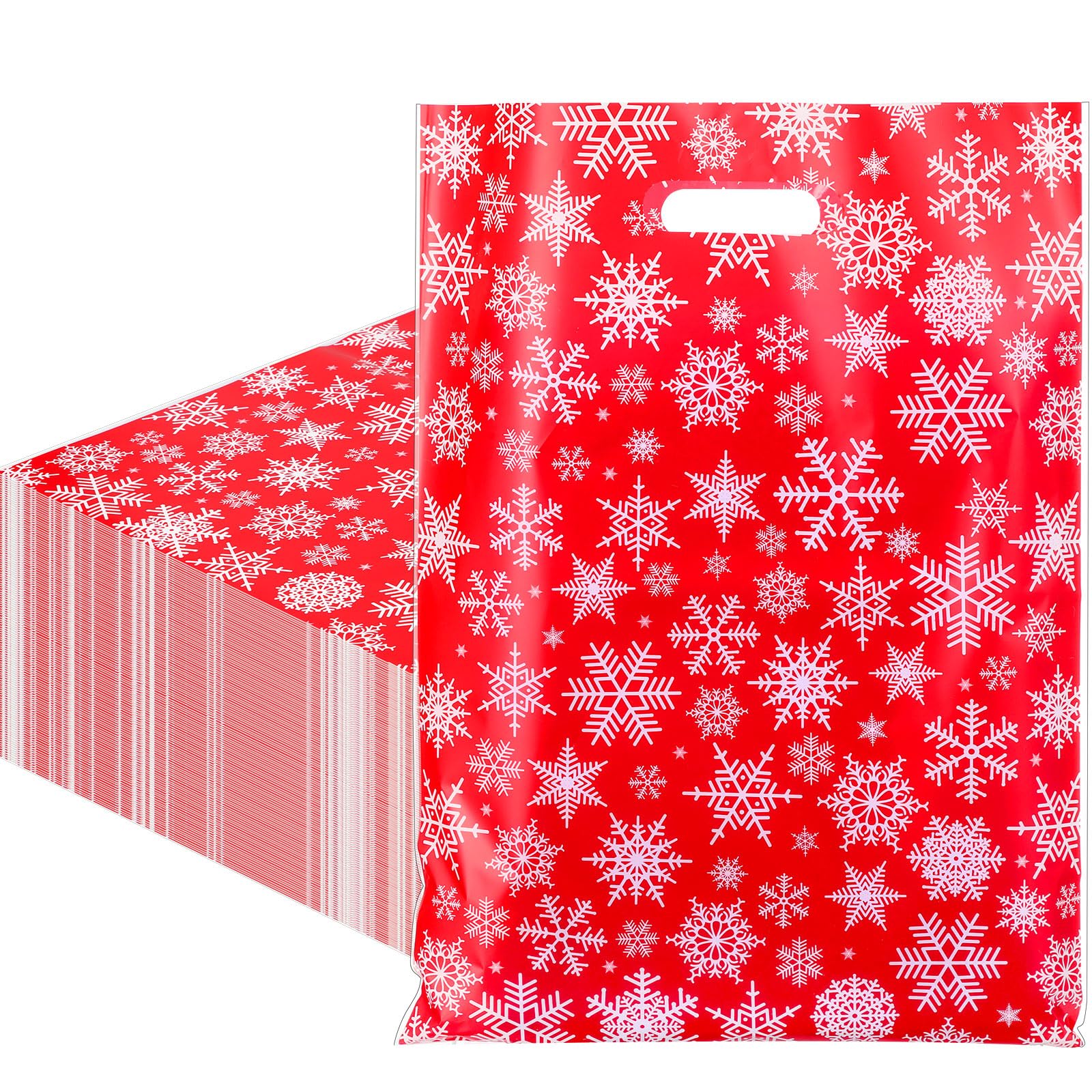 Amazon.com: Honoson 100 Pieces Christmas Plastic Gift Bags Bulk 12 x 15 ...