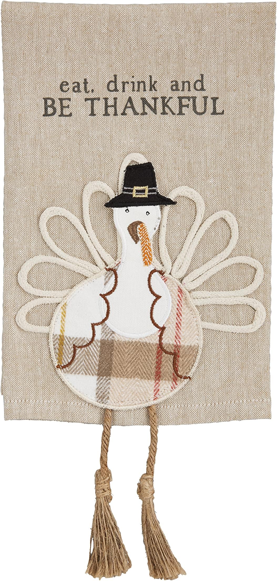 Amazon.com: Mud Pie Thanksgiving Turkey Dangle Leg Towel, Eat Drink and ...