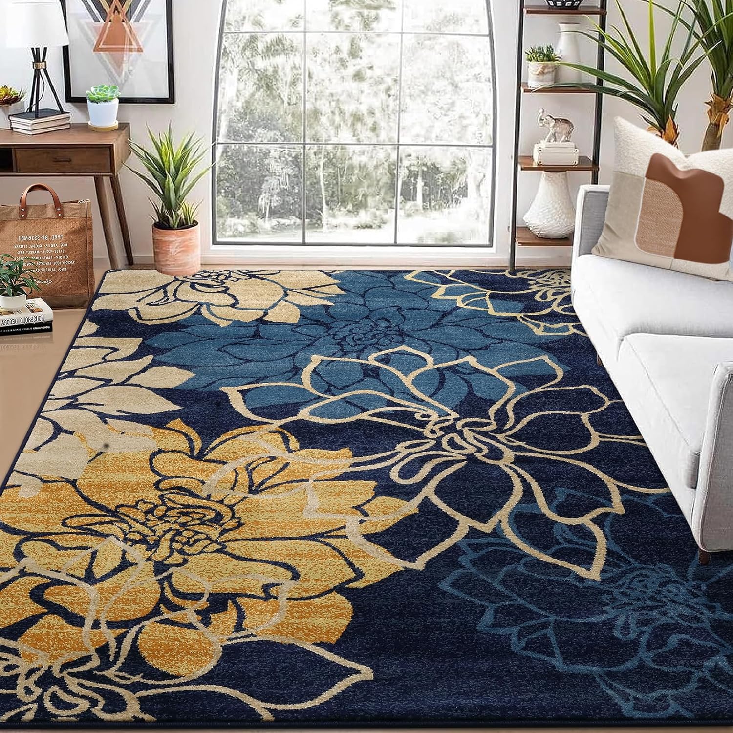 Amazon.com: GlowSol Area Rug 8x10 Plush Area Rug Modern Rug Floral Rugs ...