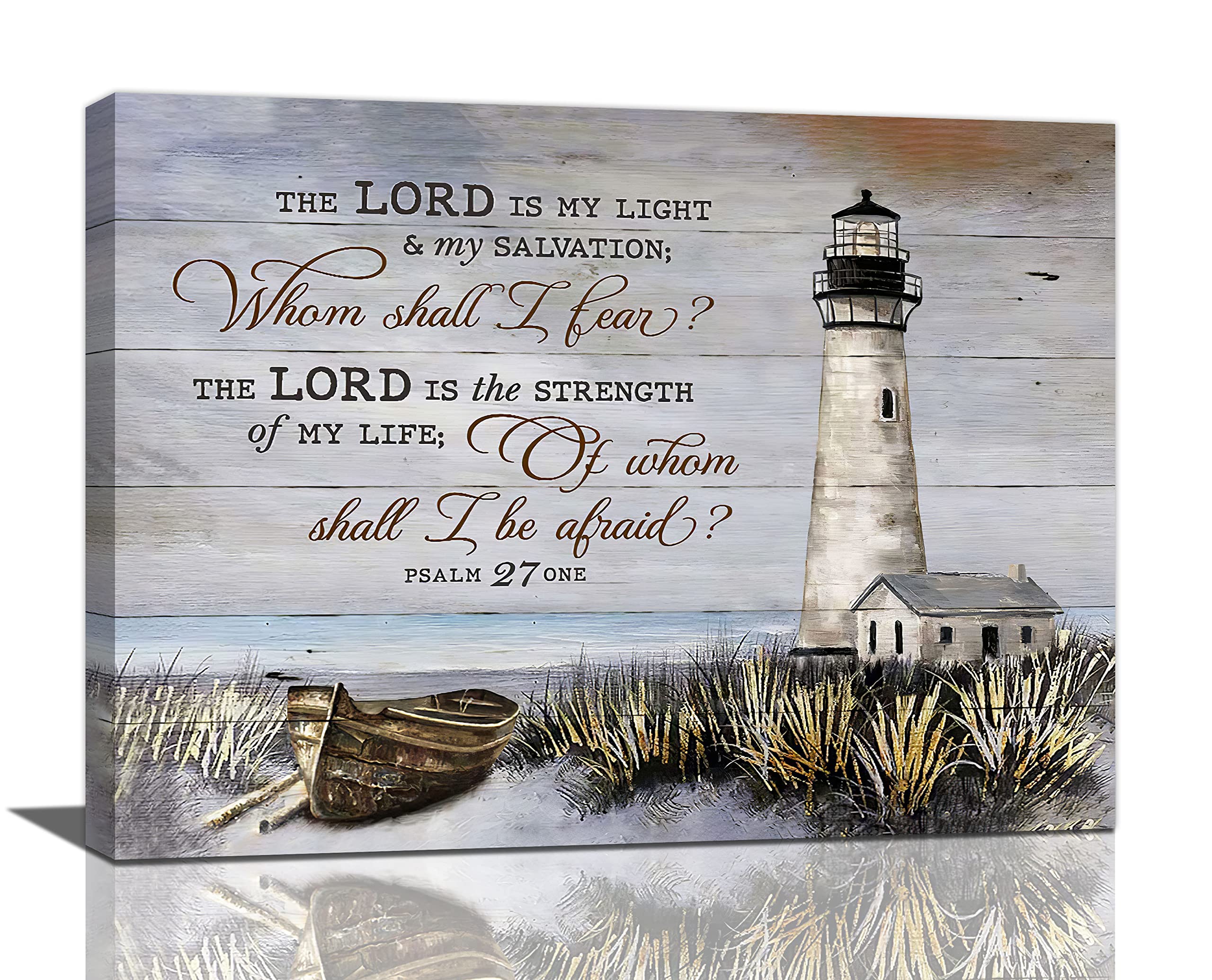 Amazon.com: Nautical Lighthouse Bathroom Wall Art Coastal Bible Verse ...