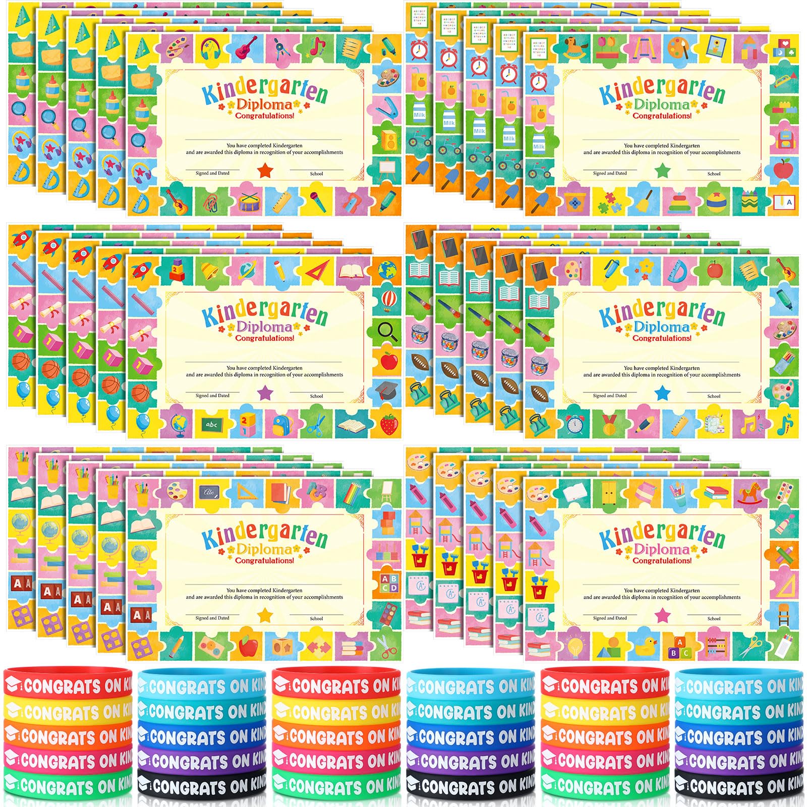 Amazon.com : Eaasty 60 Pcs Graduation Preschool Diploma Kindergarten ...