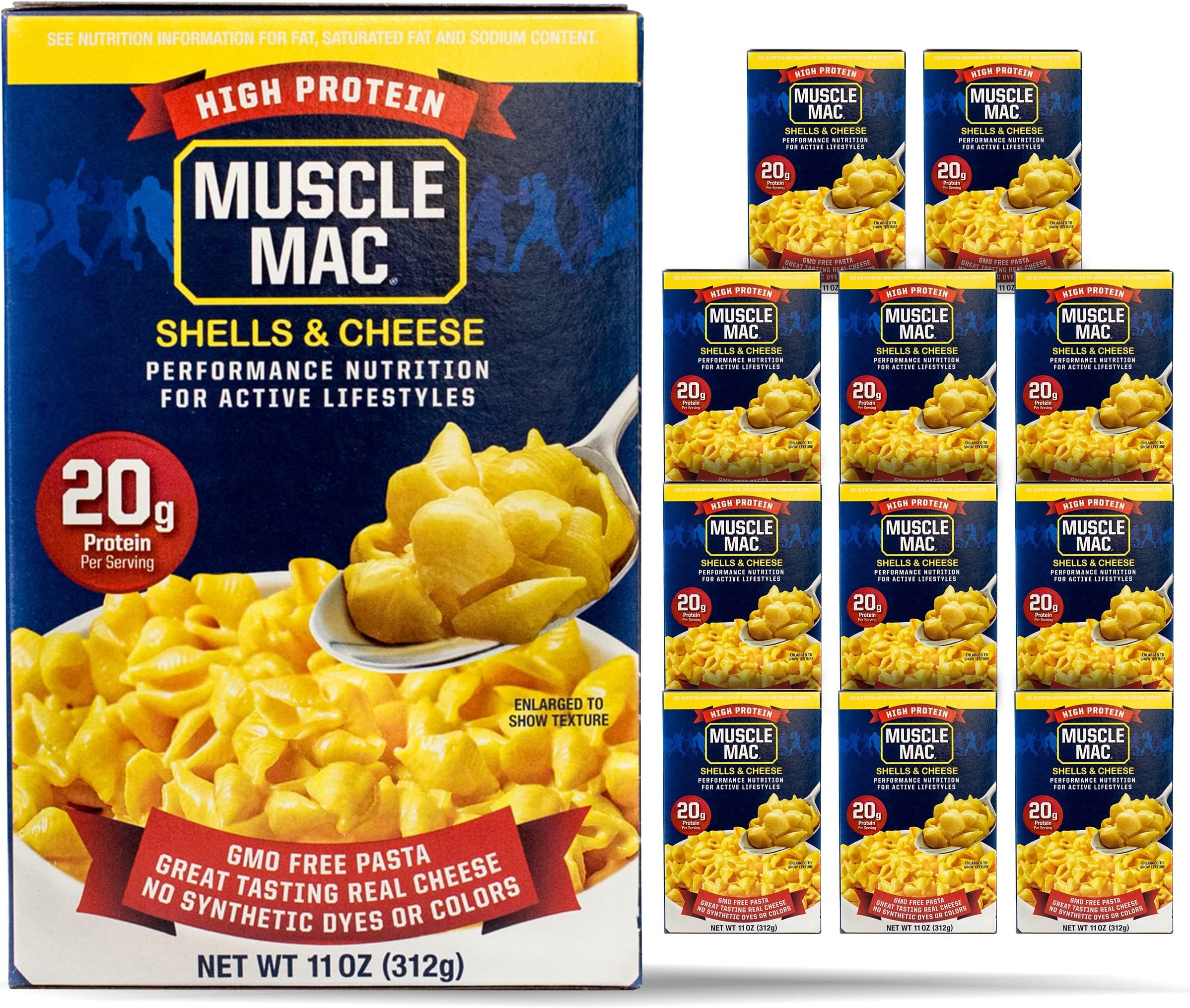 Amazon.com : Muscle Mac® | Shells & Cheese Pasta For All Ages, 20 Grams ...