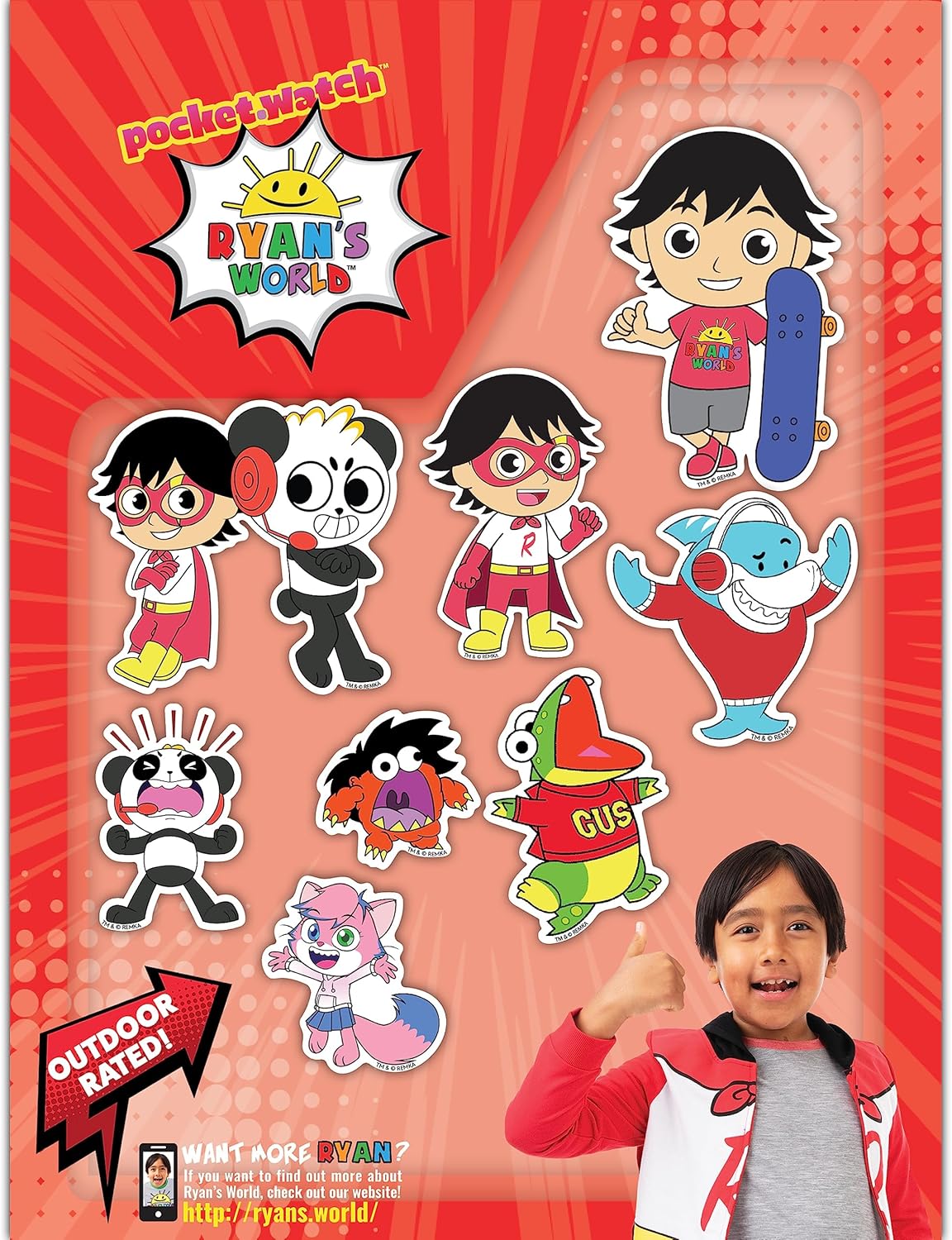 Amazon.com: Ryan's World Vinyl Decals - Ryan, Combo Panda, Gus, Big Gil ...