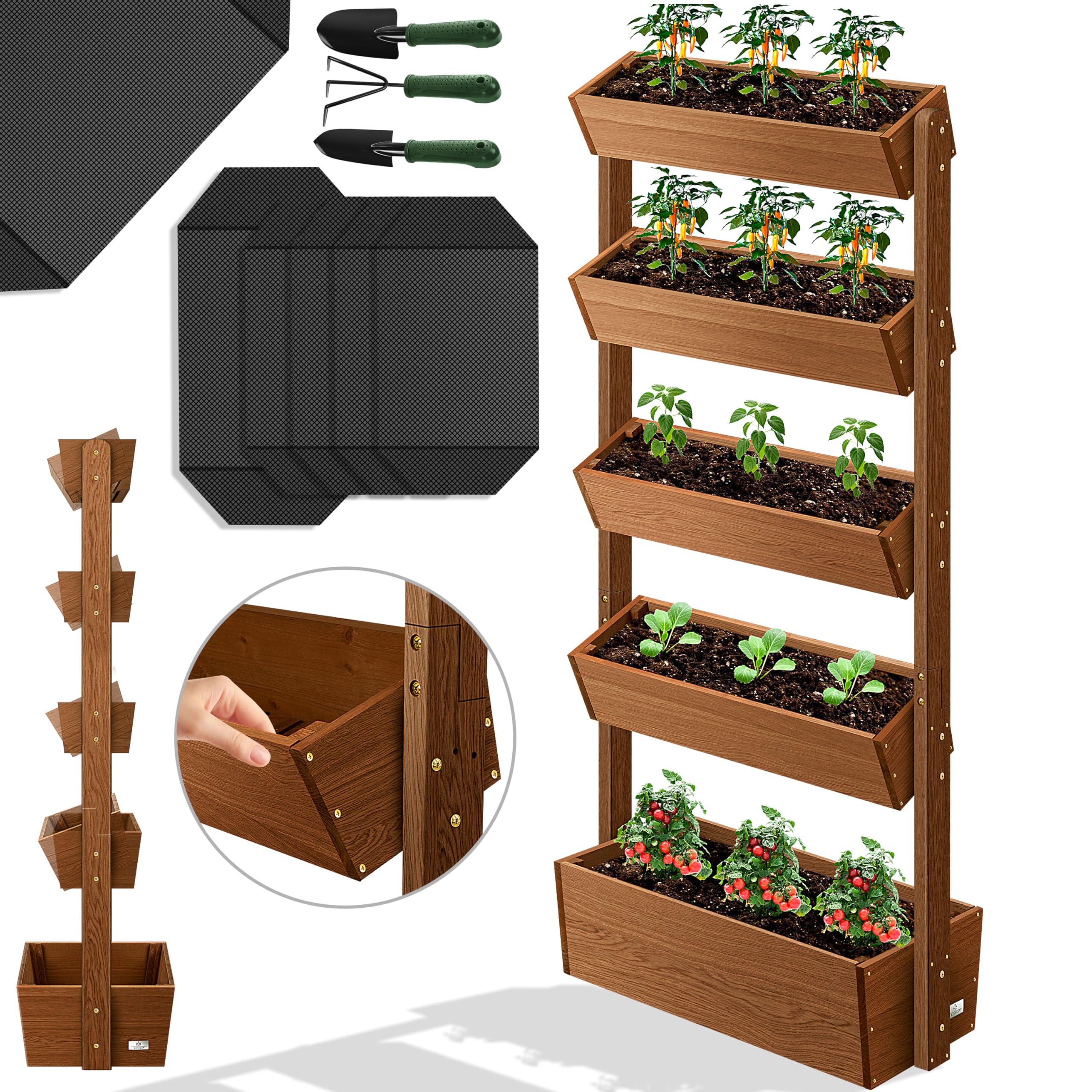 KESSER® Hochbeet mit Etagen Premium Blumenkasten Blumentreppe ...