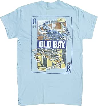 Amazon.com: Men's Officially Licensed Old Bay Crab Card T-Shirt (Small ...