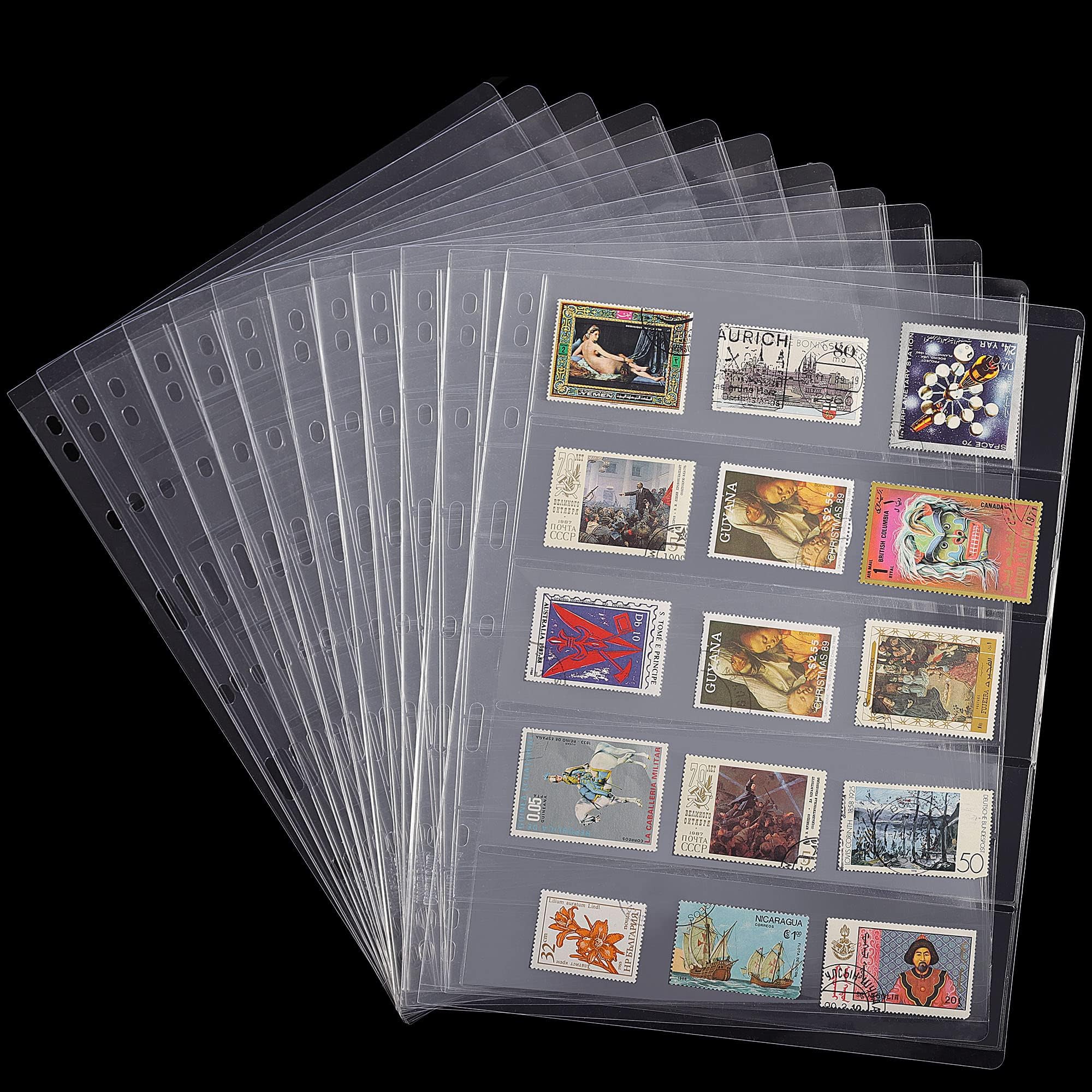 Amazon.com: Stamp Collection Inserts - Collector Stamp Album 12 Sheets ...