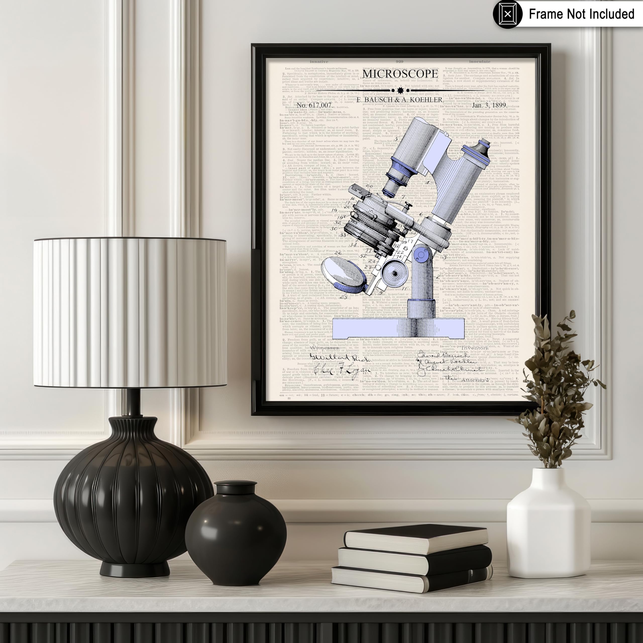 Snapklik.com : Dictionary Art Poster - Microscope Blueprint Print ...