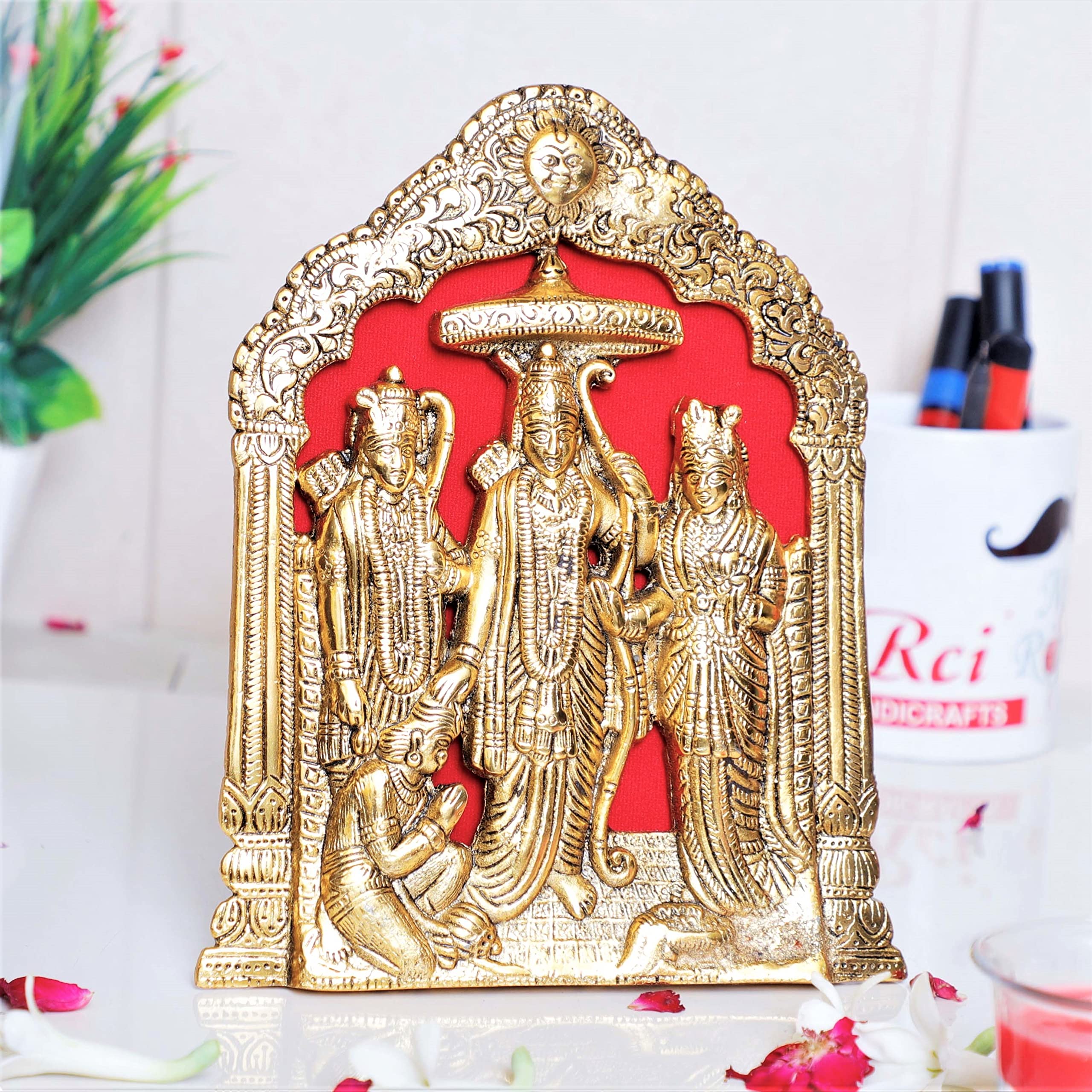 Buy Kridaykraft Gold Plated of Shree Ram Darbar(Ram,Seeta,Laxman and ...