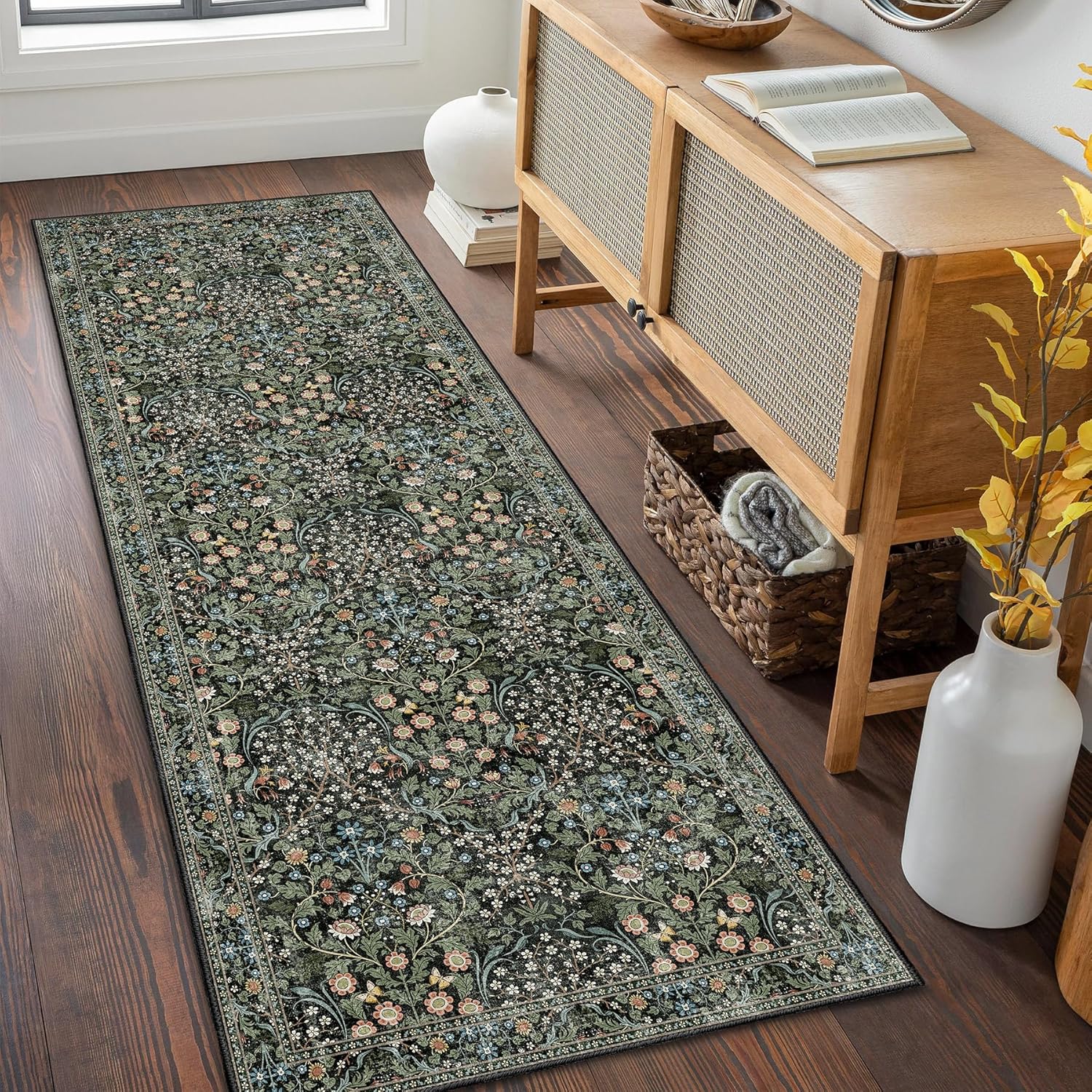 Amazon.com: MUJOO Washable Runner Rug,Floral 2x6 Runners for Hallway ...