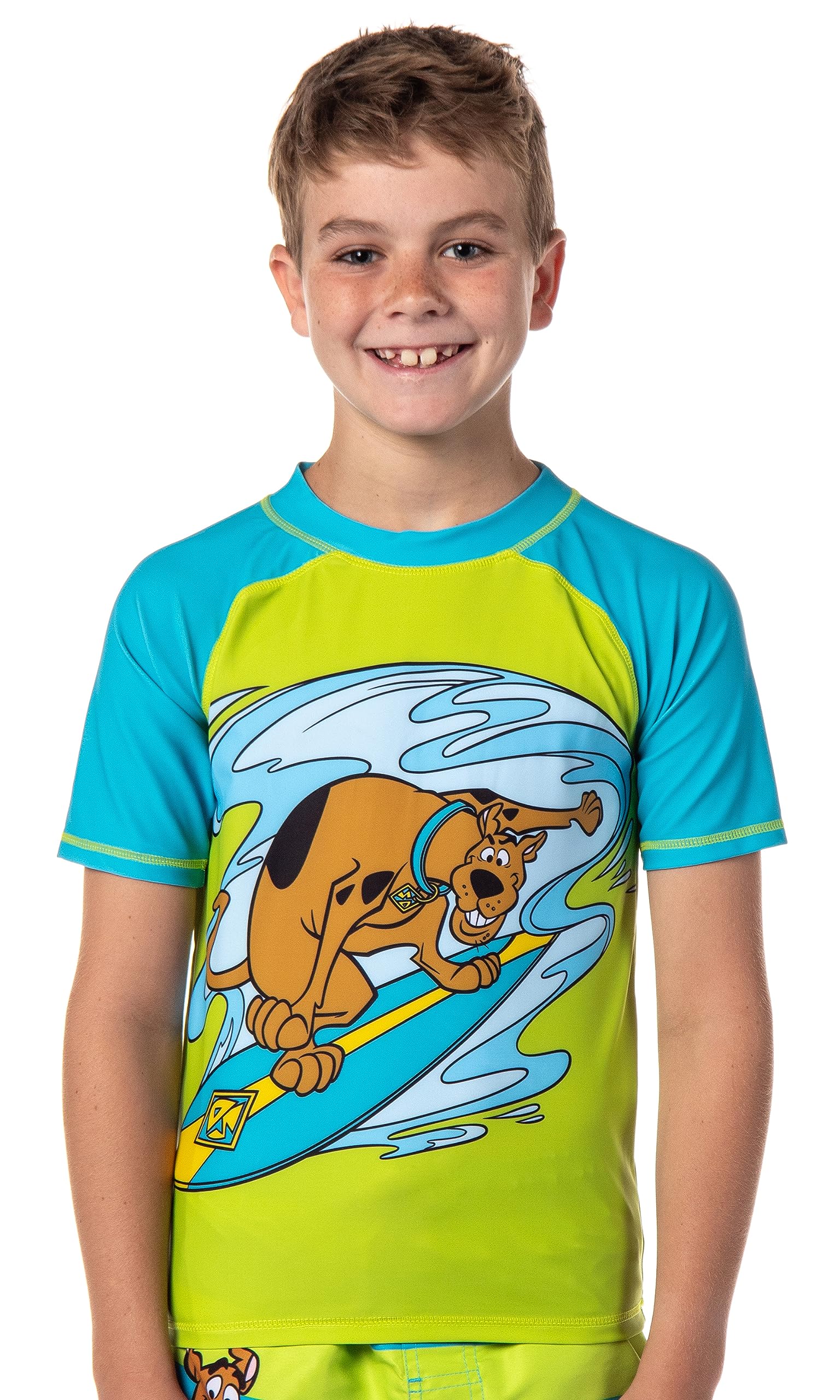 Amazon.com: Scooby-Doo Boys' Character Surfing Scooby Rashguard Shirt ...