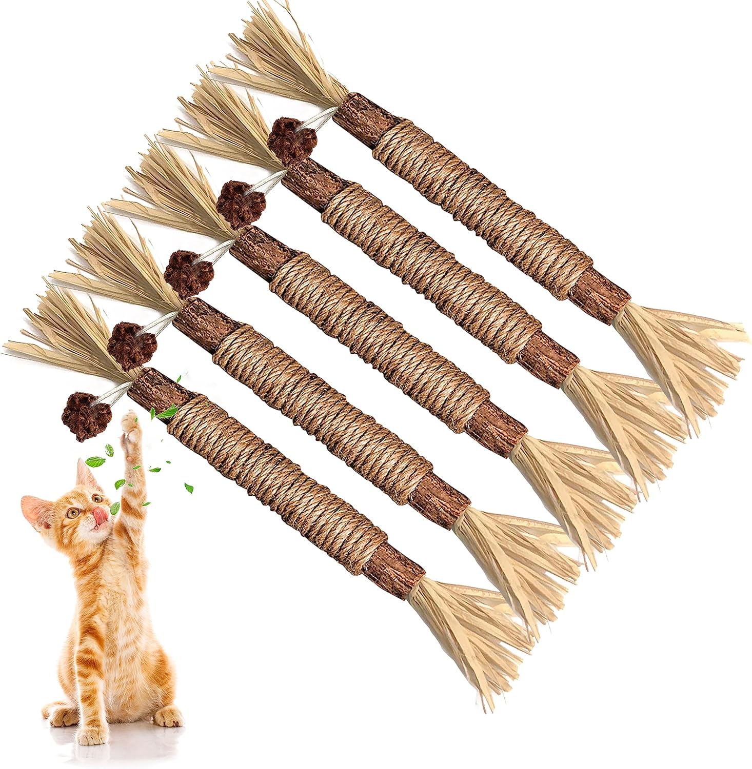 Amazon.com : GBSYU 5 Pack Silvervine Cat Toy, Silvervines Sticks Cat ...