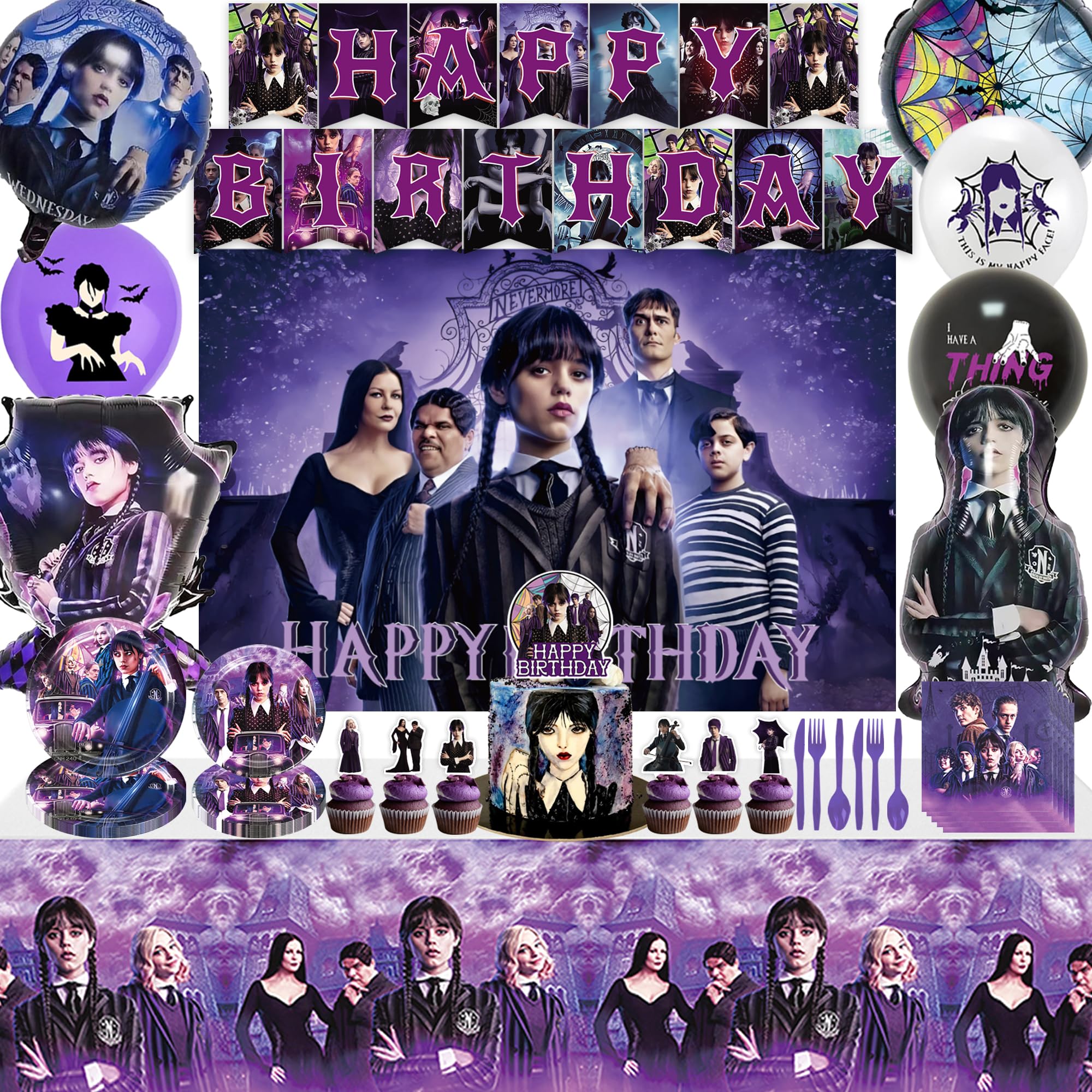 Amazon.com: Wednesday Inspire Birthday Party Decorations, Wednesday ...