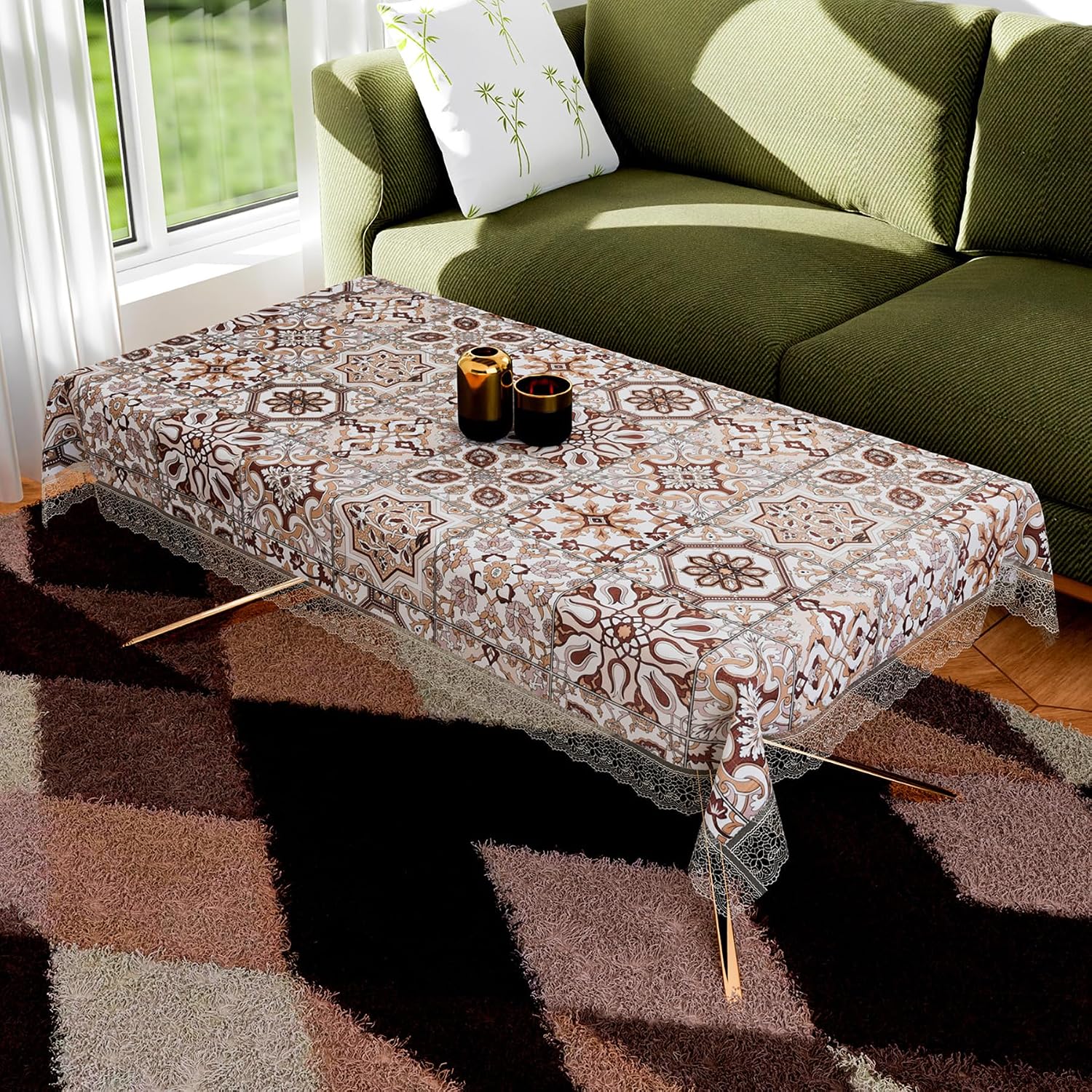 Buy Kuber Industries Center Table Cover | PVC Table Protector Cover ...