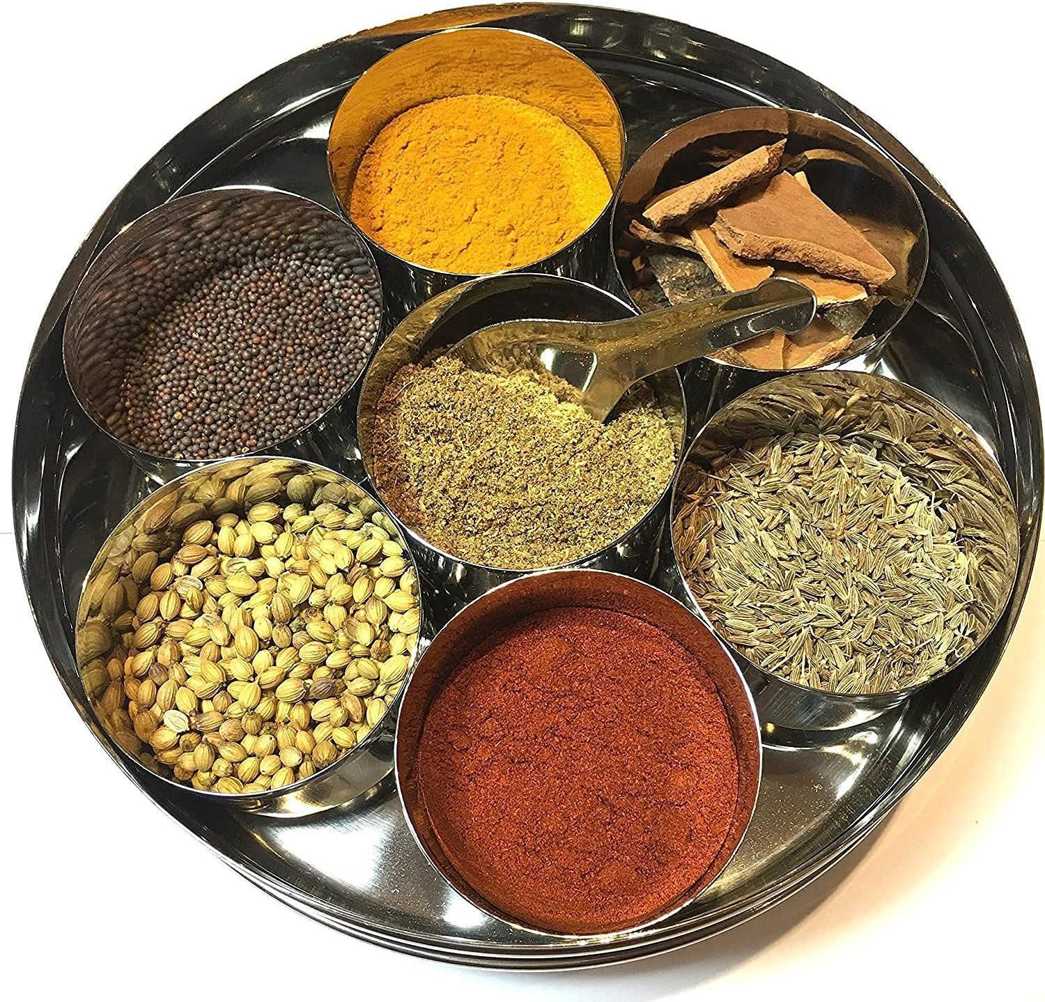Amazon.com: WhopperOnline Stainless Steel Indian Round Spices Box ...