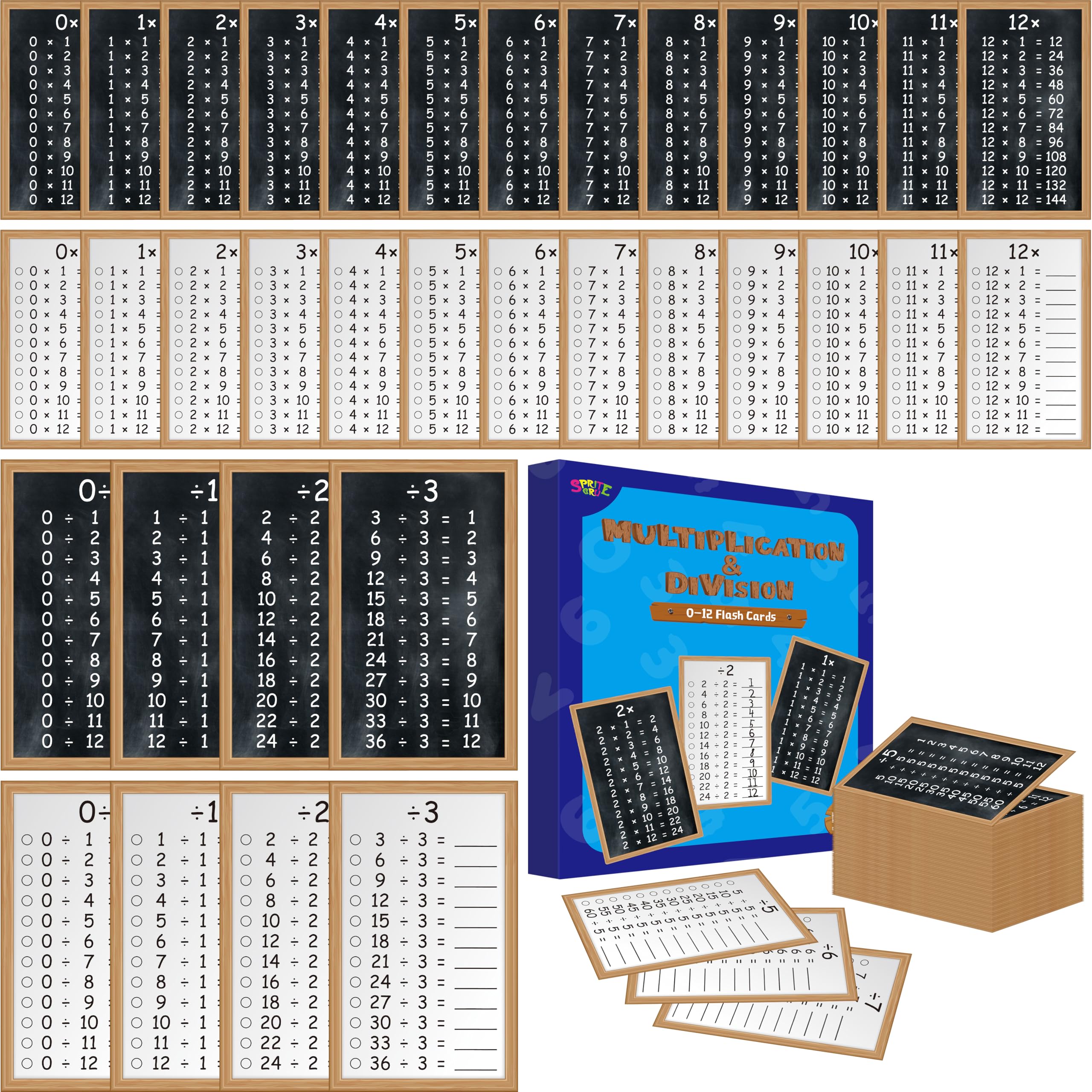 Amazon.com: 26 PCS Multiplication and Division Flashcards, 0-12 Times ...