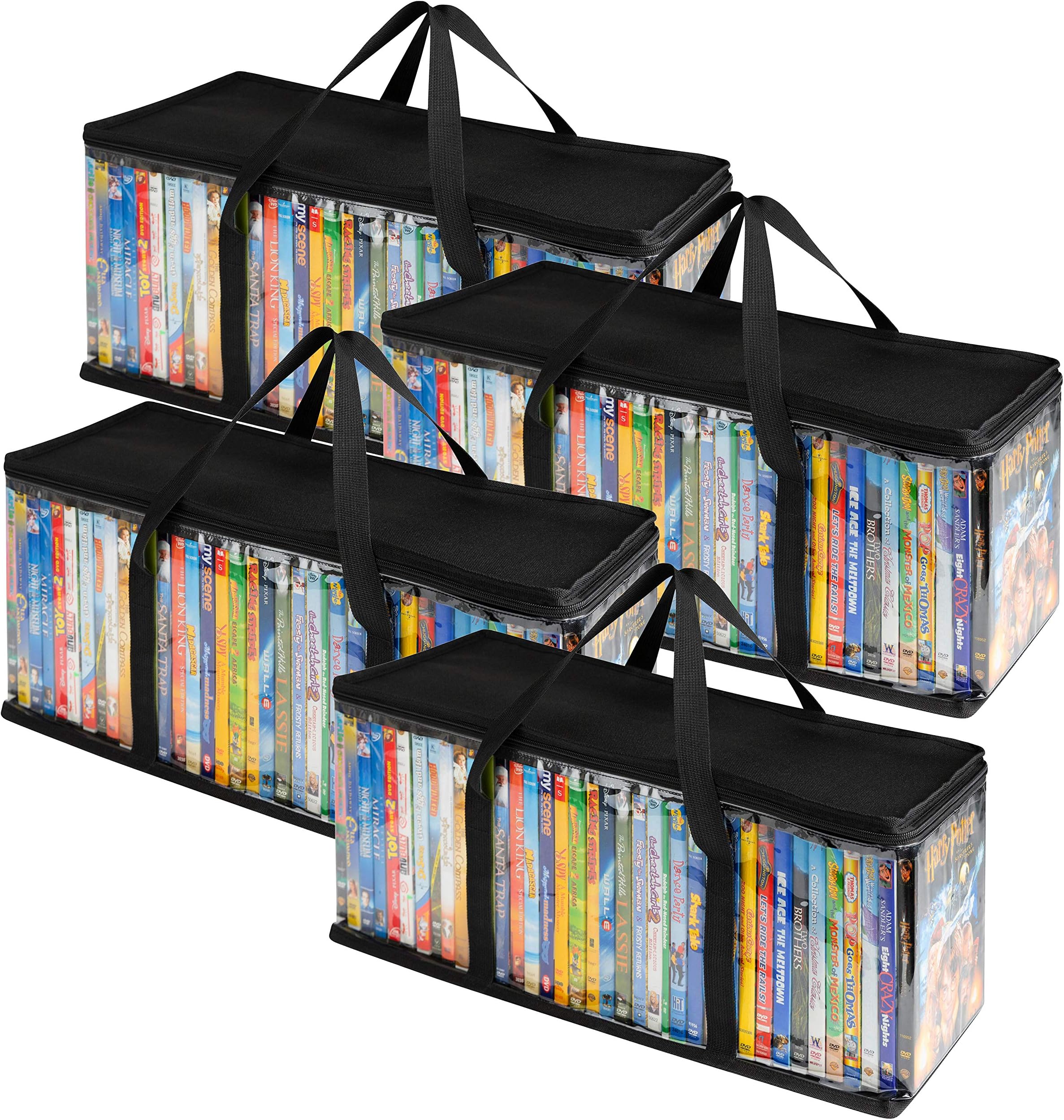 Amazon.com: Fasmov Set of 4 DVD Storage Bags Hold up to 160 DVDs (40 ...