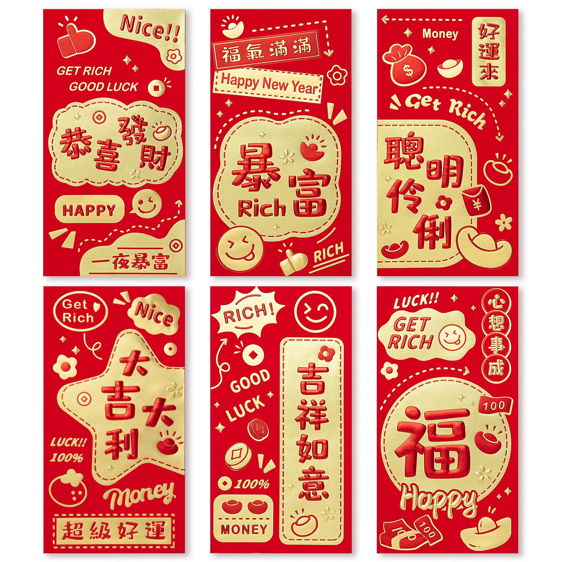 Amazon.com : ThxToms 36pcs Red Envelopes Chinese New Year, Money ...