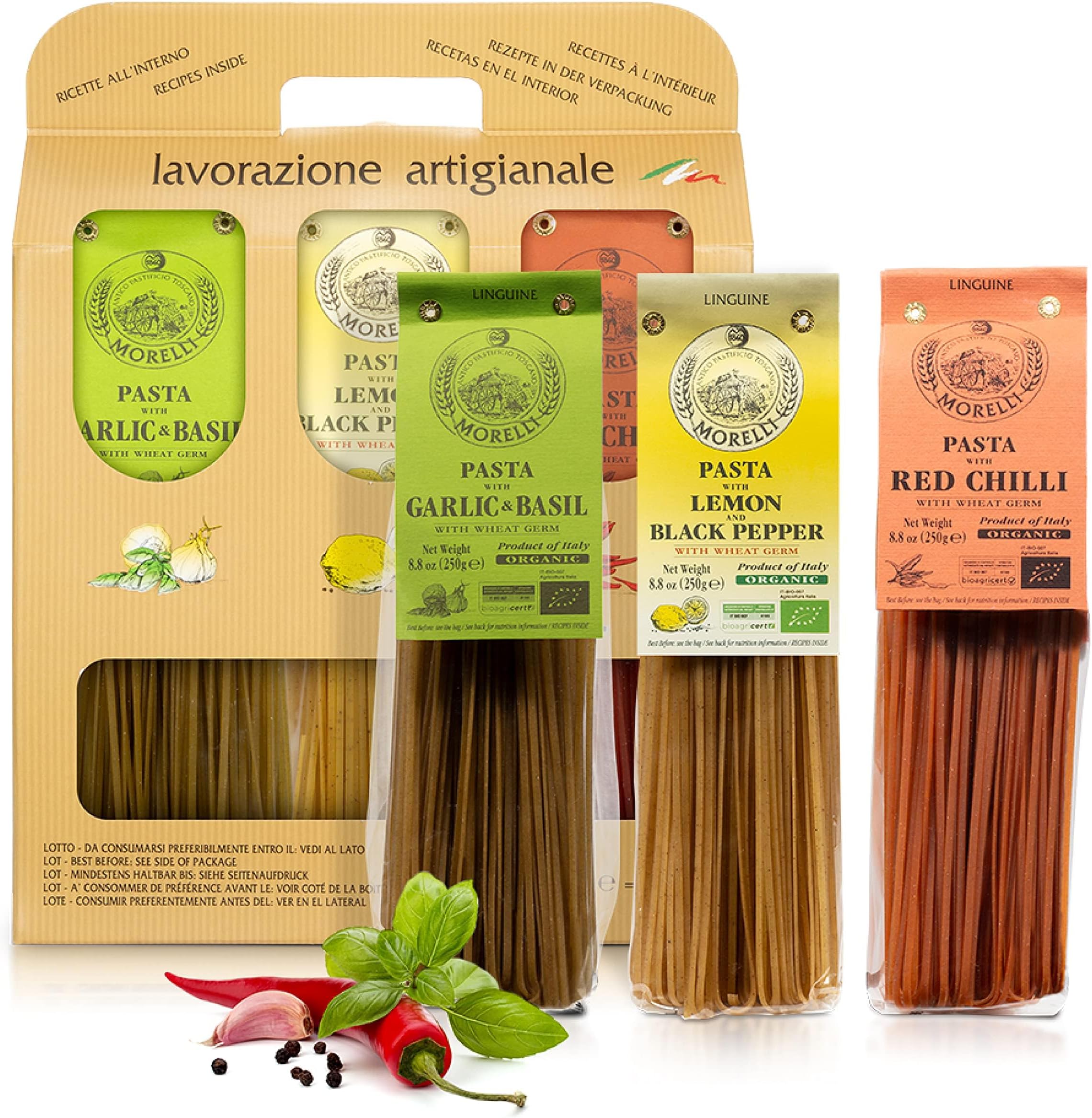 Amazon.com : Di Bari Organic Pasta Variety Gift Box 4.6 LB 100% Italian ...