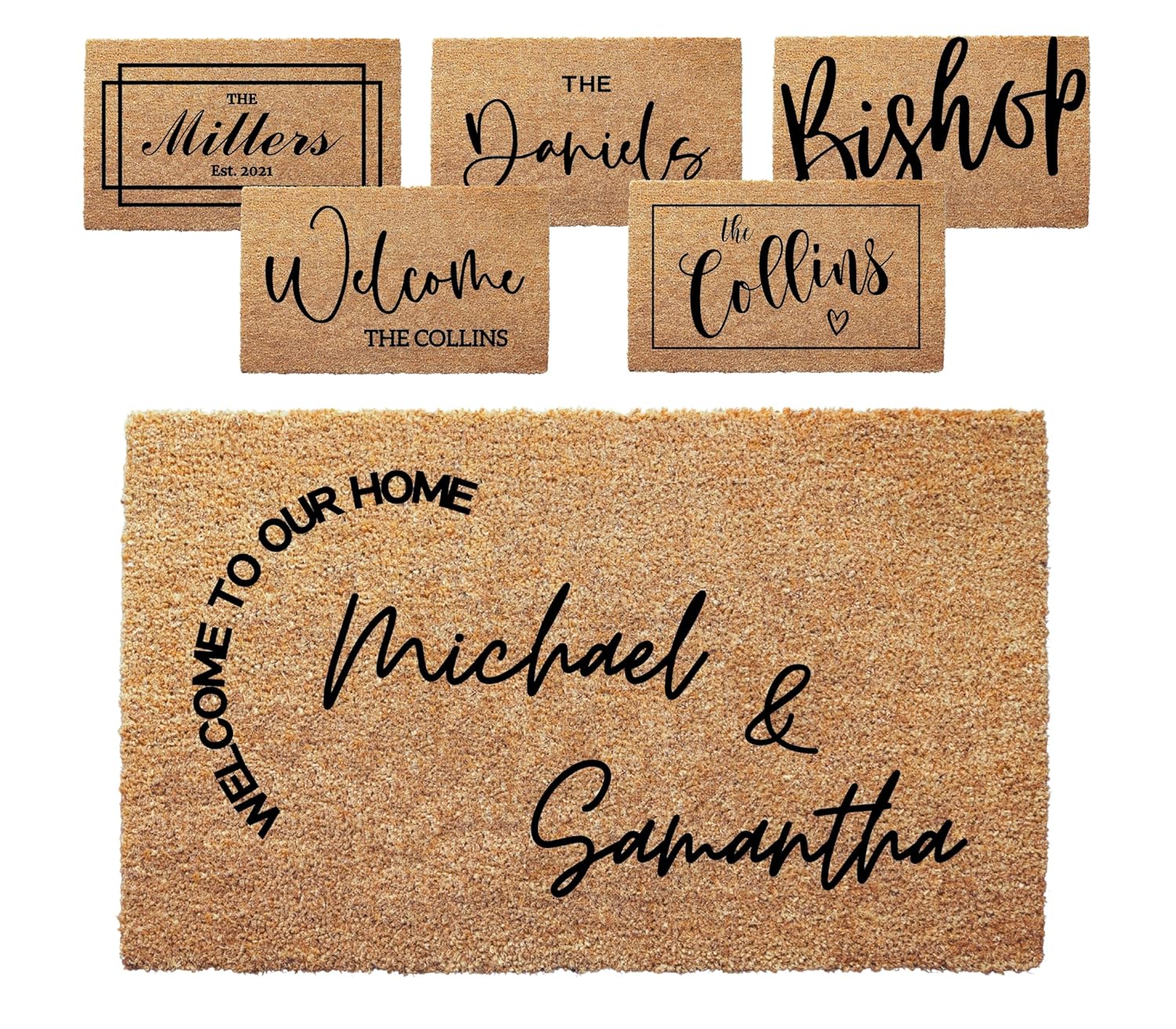 Amazon.com: Personalized Door Mat with Family Name - Custom Doormat ...