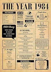 Hewson's Gifts 1984 Poster - 40th Birthday OR a Couple Celebrating ...