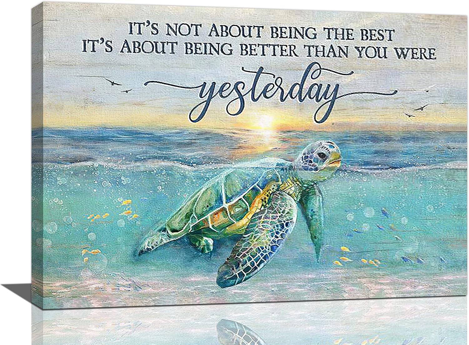 Amazon.com: Sea Turtle Decor Wall Art Ocean Sea Turtle Bathroom ...