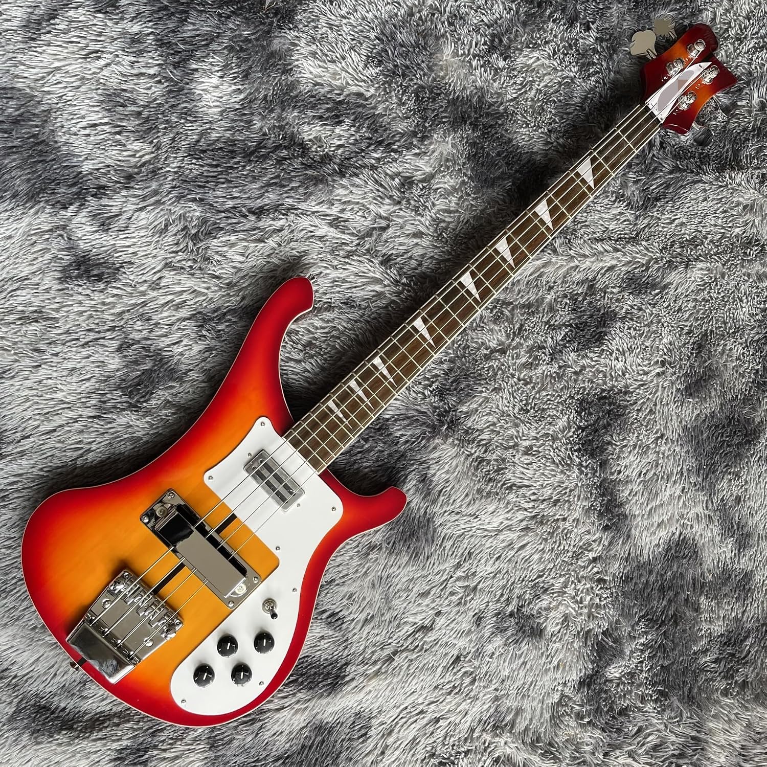 Amazon.com: 4 Strings Red Electric Bass Guitar with White Pickguard ...