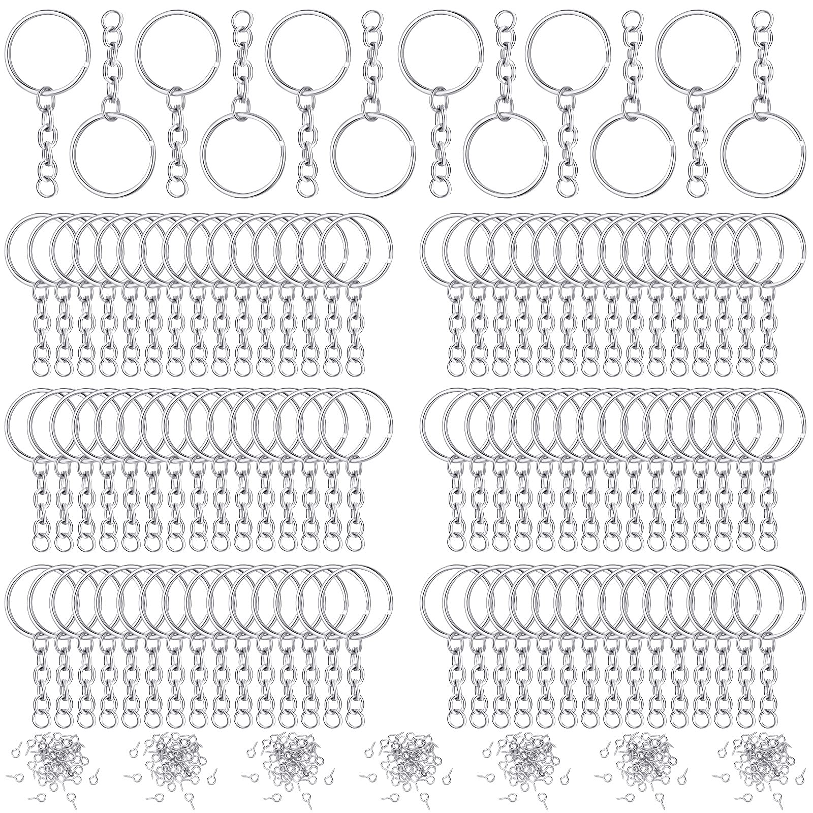 Amazon.com: Hotop 360 Pcs Key Chains Bulk for Crafts Including 90 ...