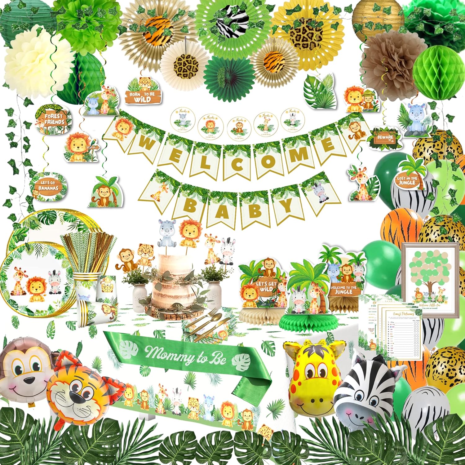 Amazon.com: Paquete de 3 productos: decoraciones prémium de safari para ...