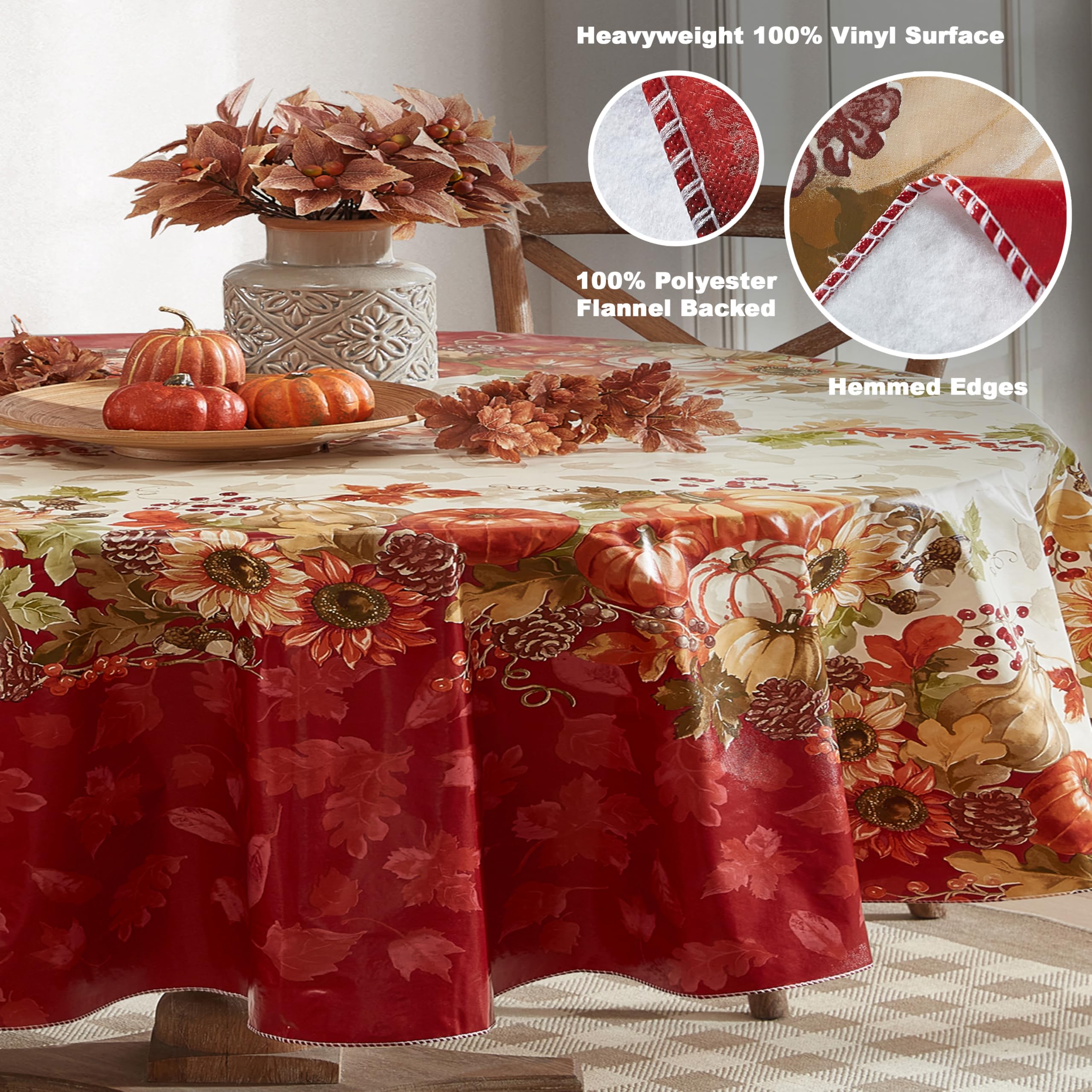 Snapklik.com : Newbridge Bountiful Fall Harvest Vinyl Flannel Backed ...