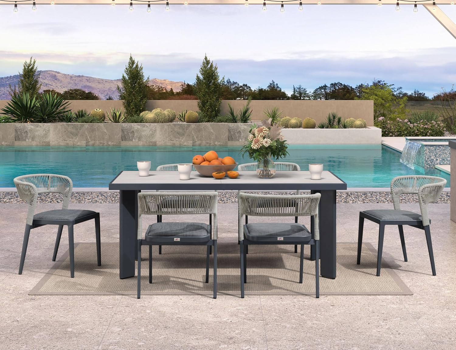 Amazon.com: PURPLE LEAF 7 Pieces Outdoor Dining Set Patio Table and ...