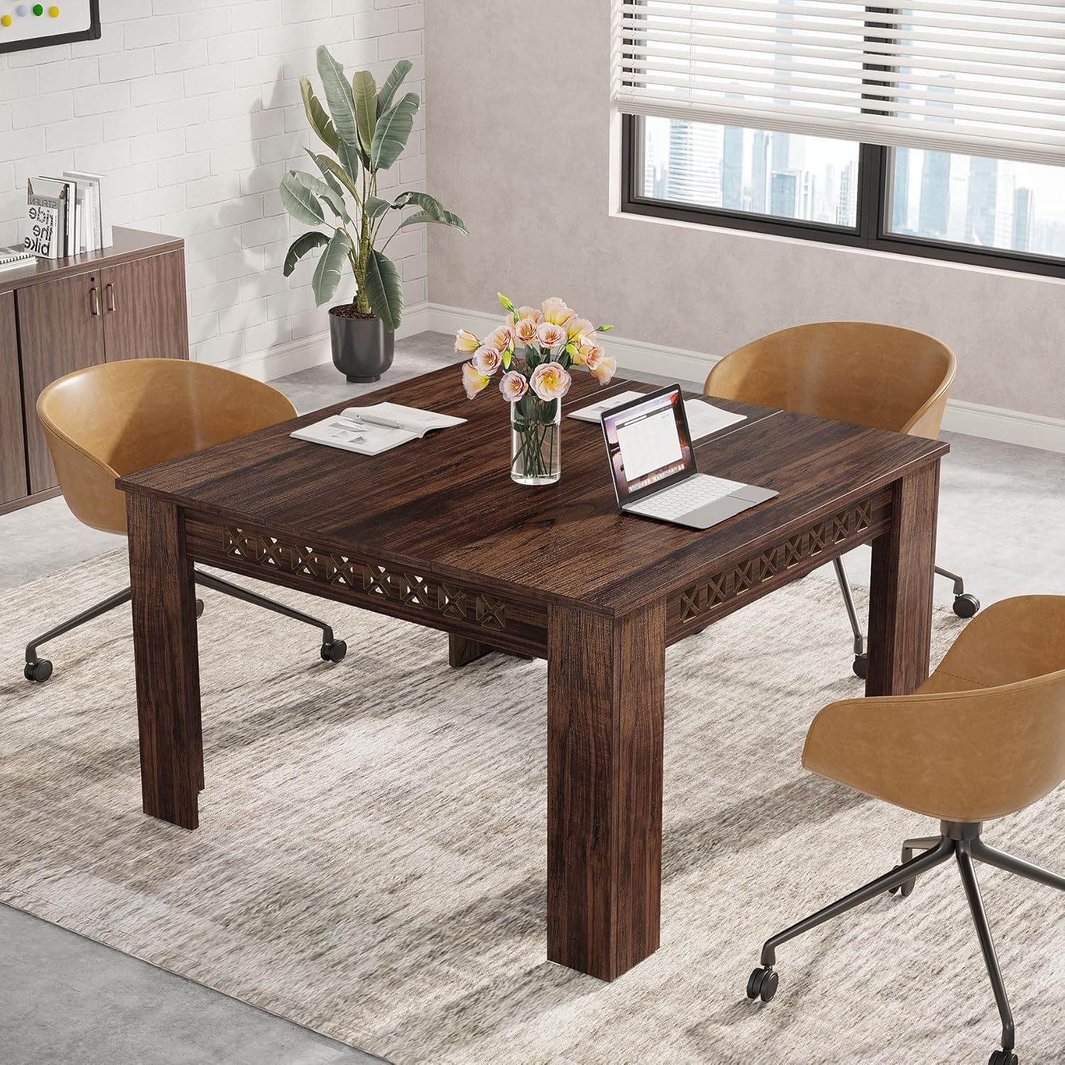 Amazon.com: Tribesigns 43-Inch Square Conference Table for 4 People ...