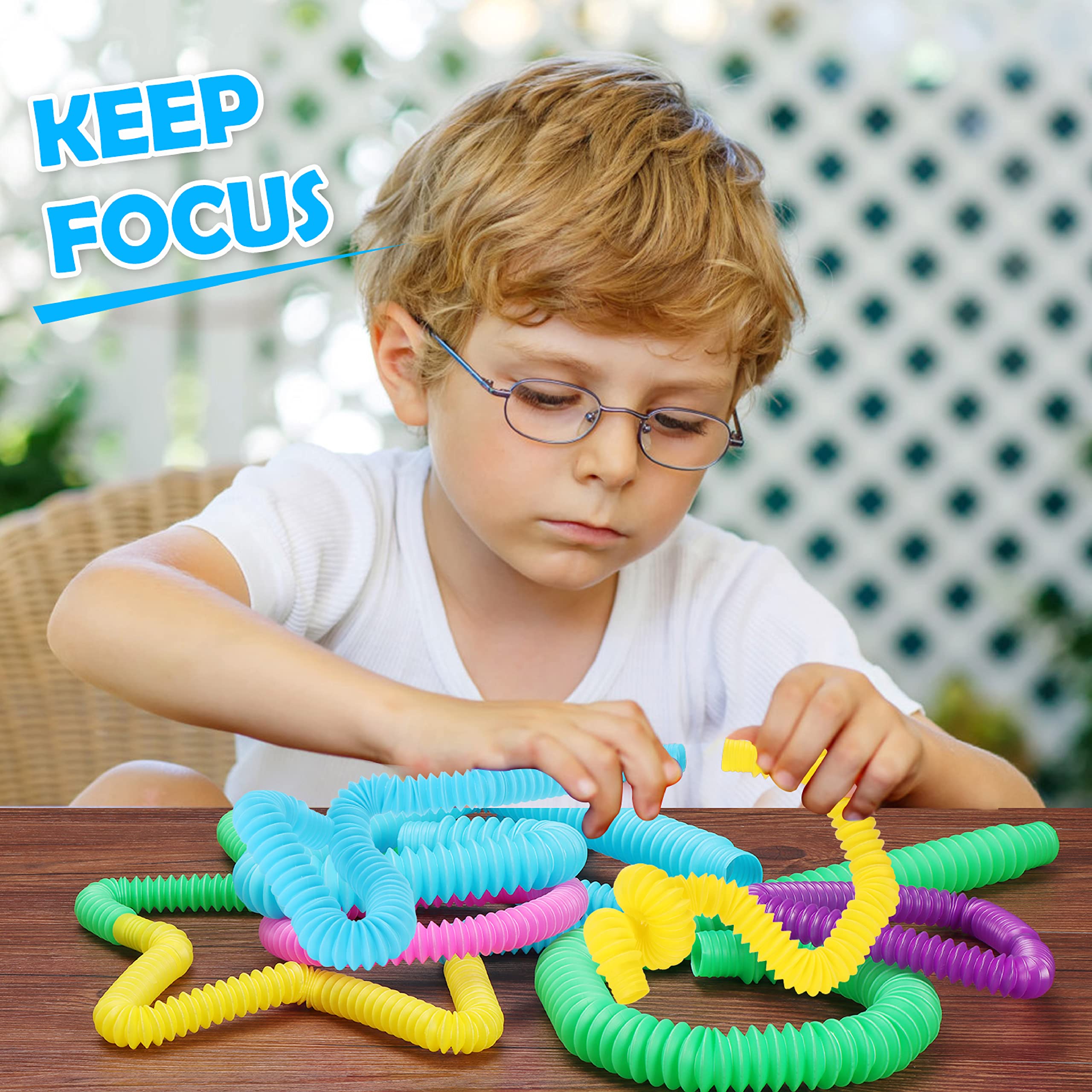 Buy Jumbo & Mini Pop Tubes Fidget Toy, FunKidz 21Pack Giant Kids ...