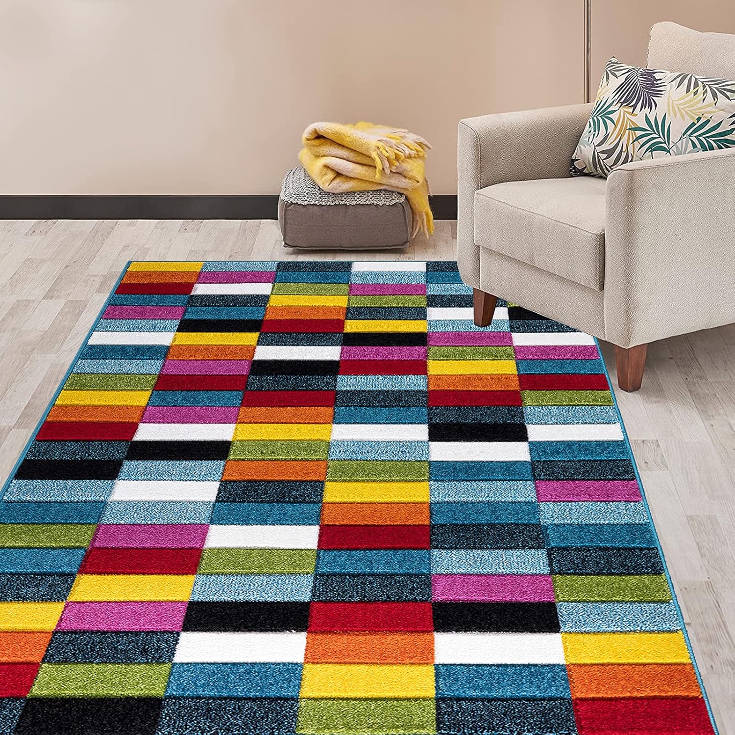 renoazul® Multicoloured Area Rug forLiving Room, Hallway, Bedroom and ...