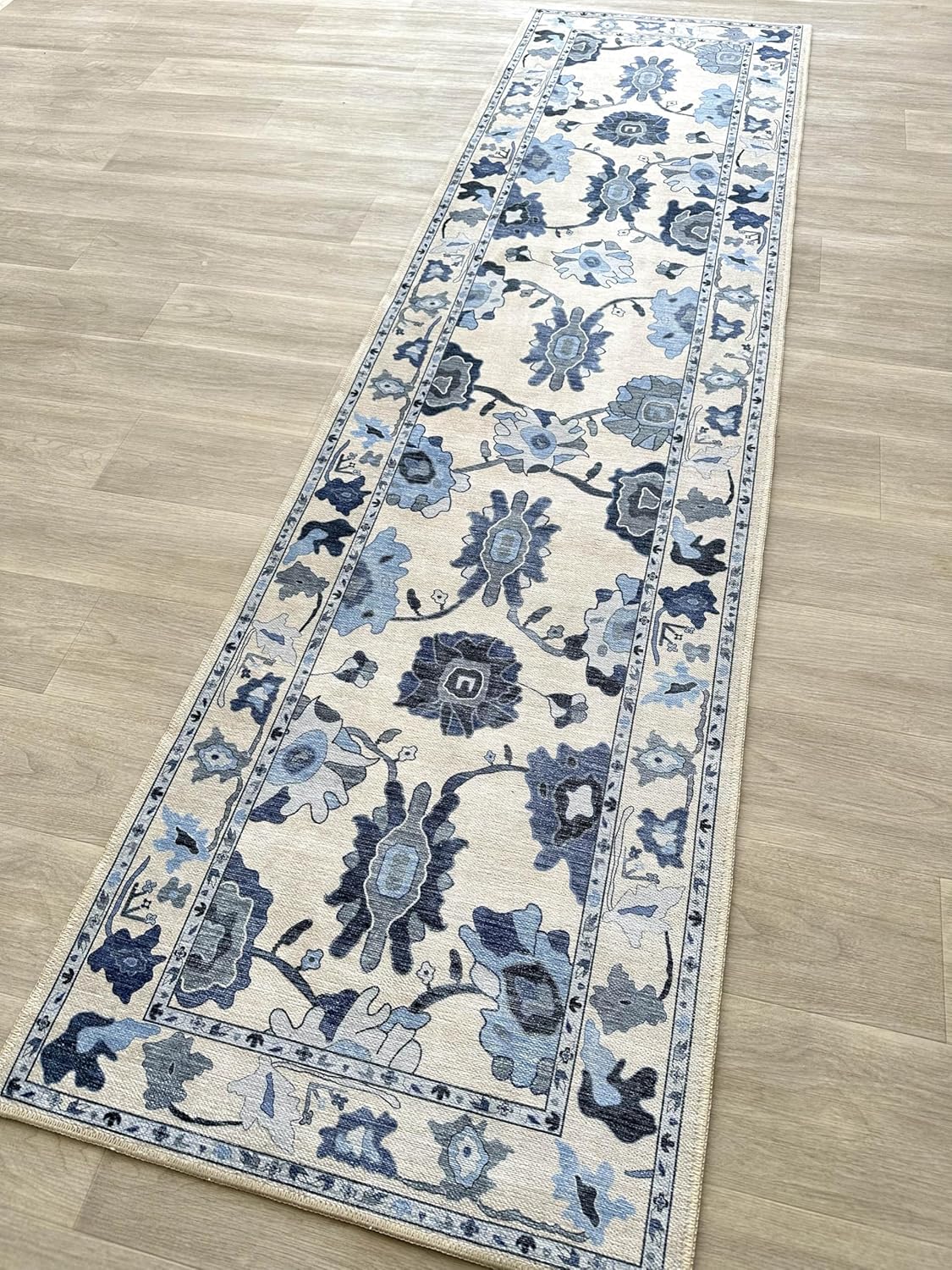 Amazon.com: Navy Blue Oushak Runner Rug, Modern Runners, Vintage ...