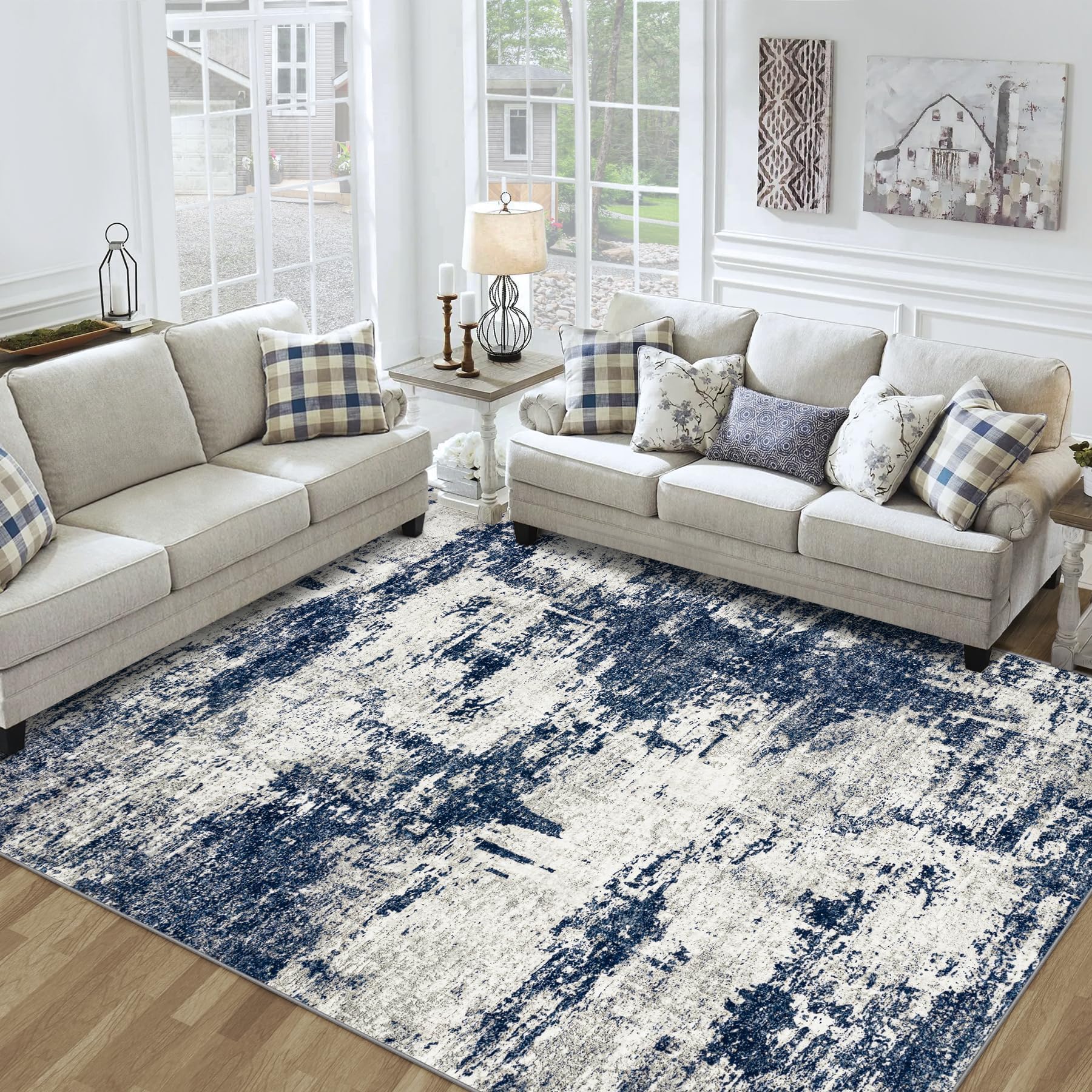 Amazon.com: Bavni Area Rugs 9x12 Living Room, Modern Machine Washable ...