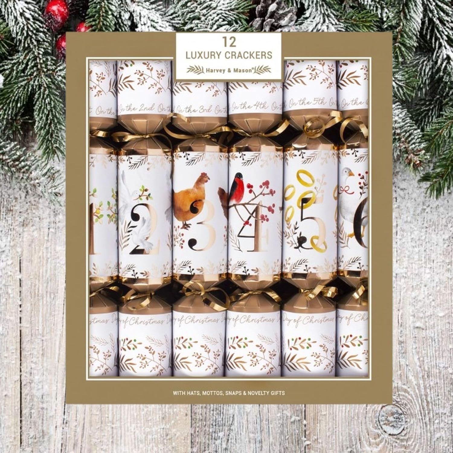 Shop4allsorts 12 large christmas crackers - 12 days of christmas ...