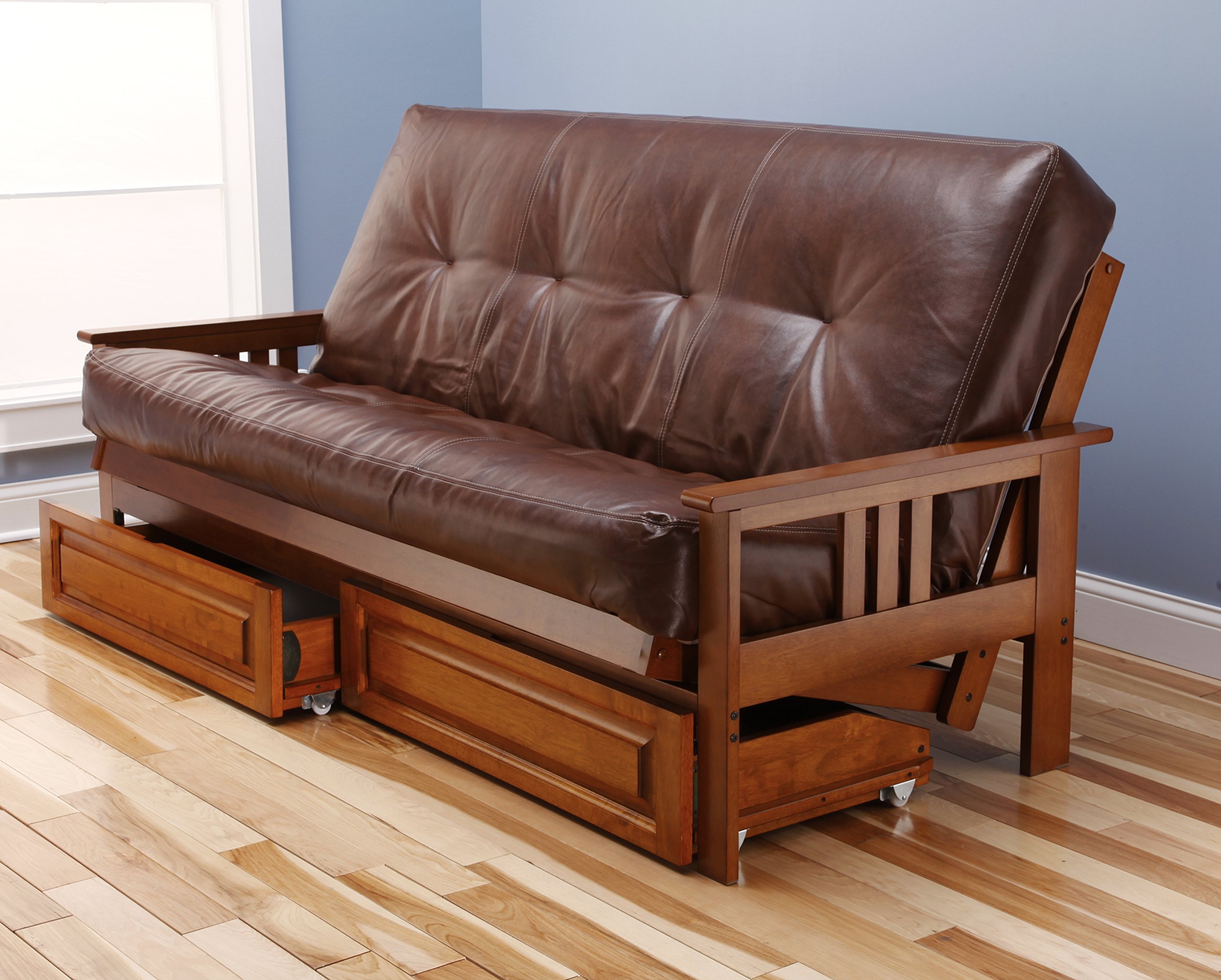 Amazon.com: Toronto Futon Set "Frame and Mattress" Full Size Wood ...